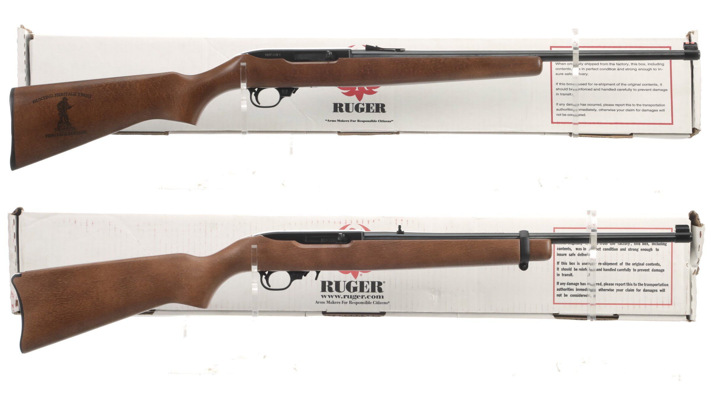 Two Ruger Model 10/22 Semi-Automatic Rifles with Boxes | Rock Island ...