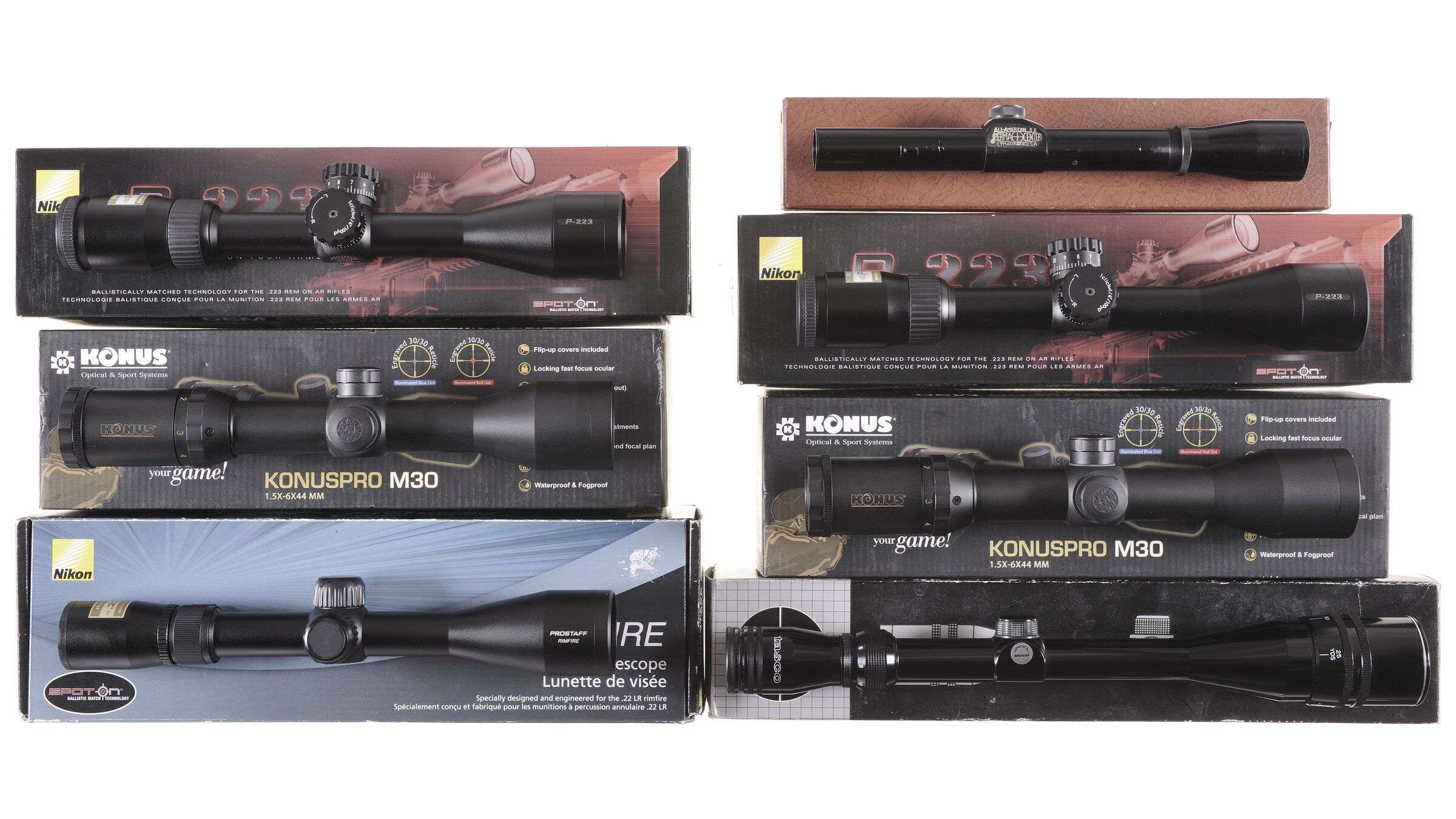 Seven Scopes with Boxes | Rock Island Auction