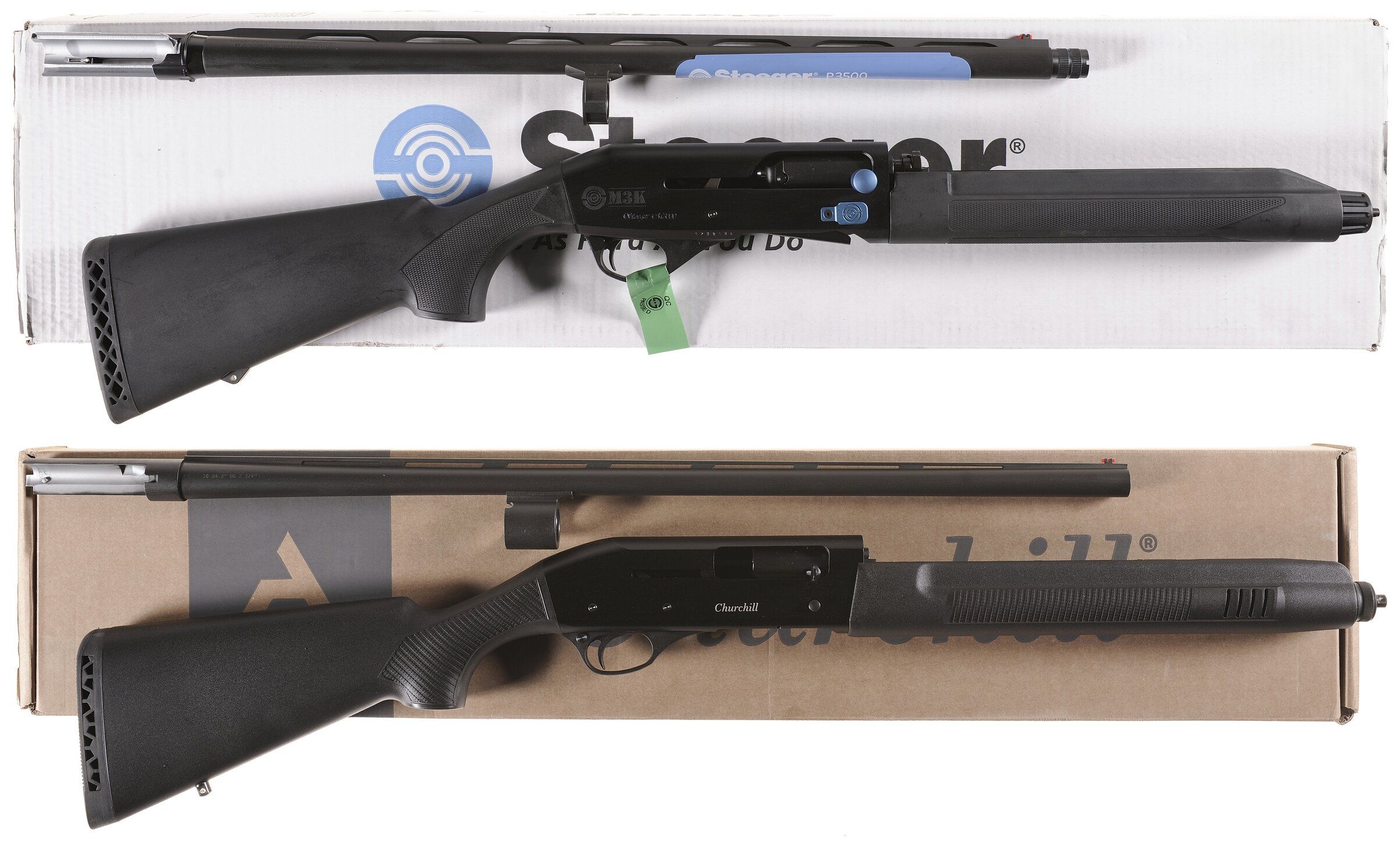 Two Semi-Automatic Shotguns with Boxes | Rock Island Auction