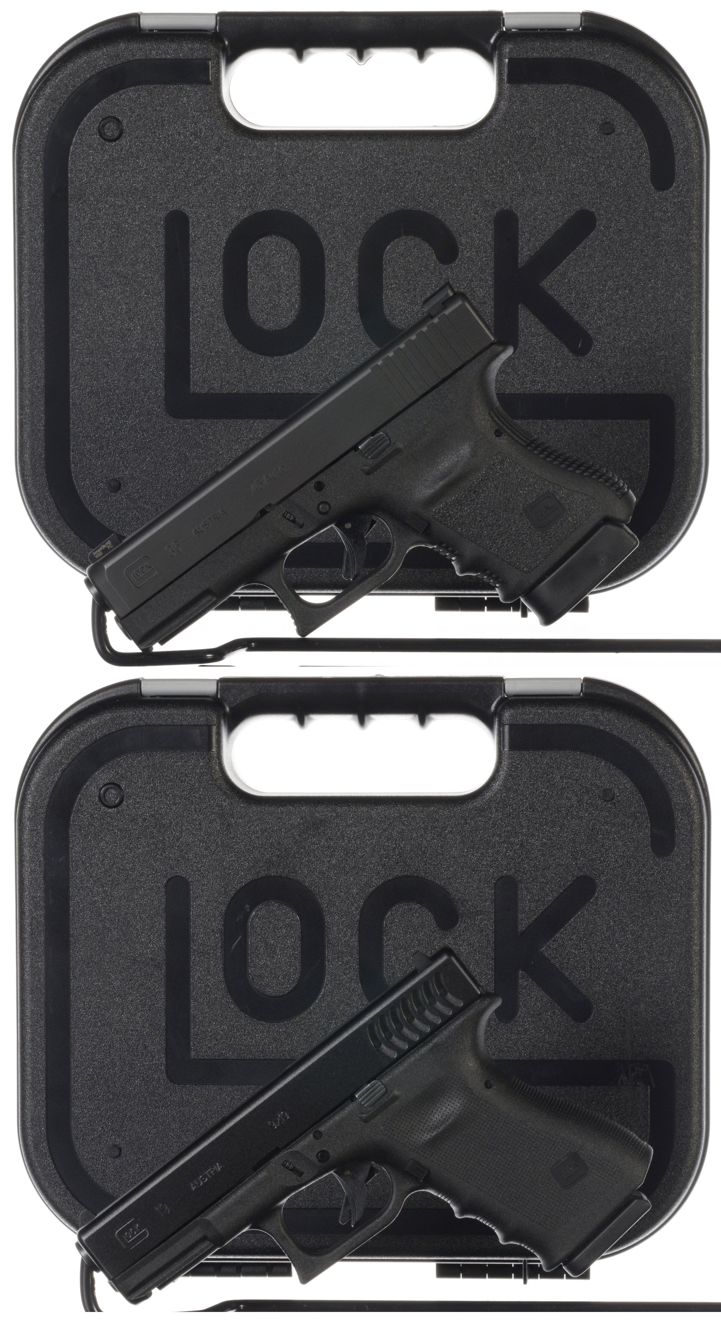 Two Glock Semi-Automatic Pistols with Cases | Rock Island Auction