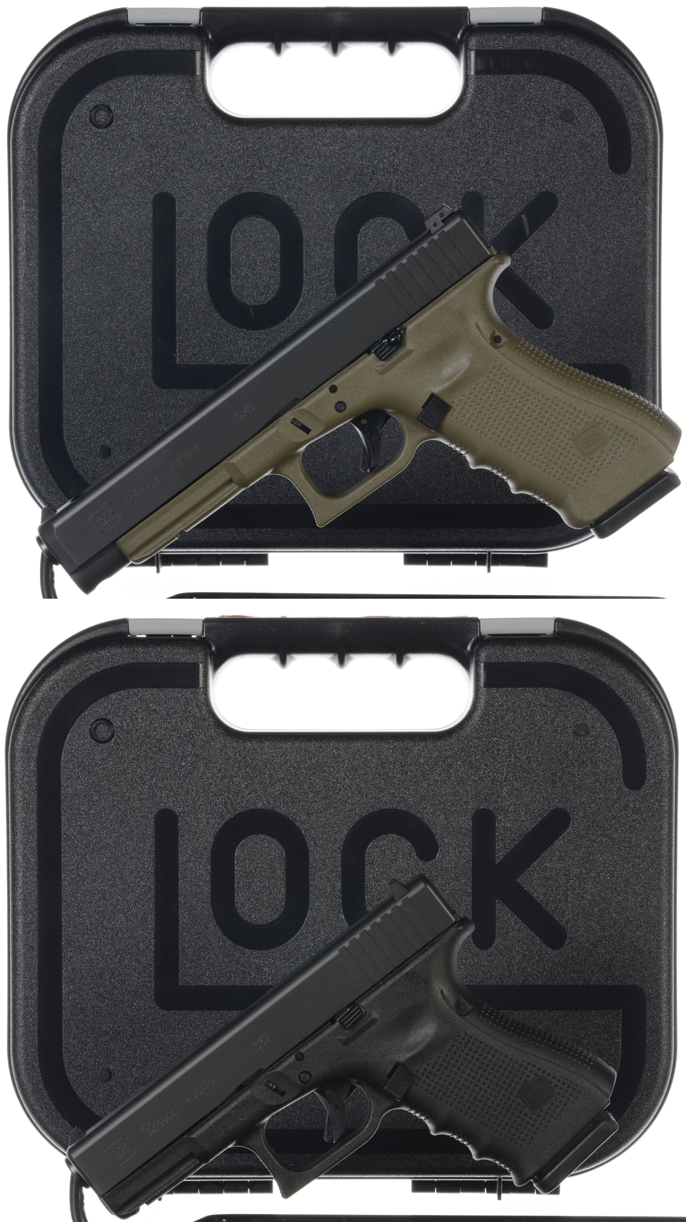 Two Glock Semi-Automatic Pistols with Cases | Rock Island Auction