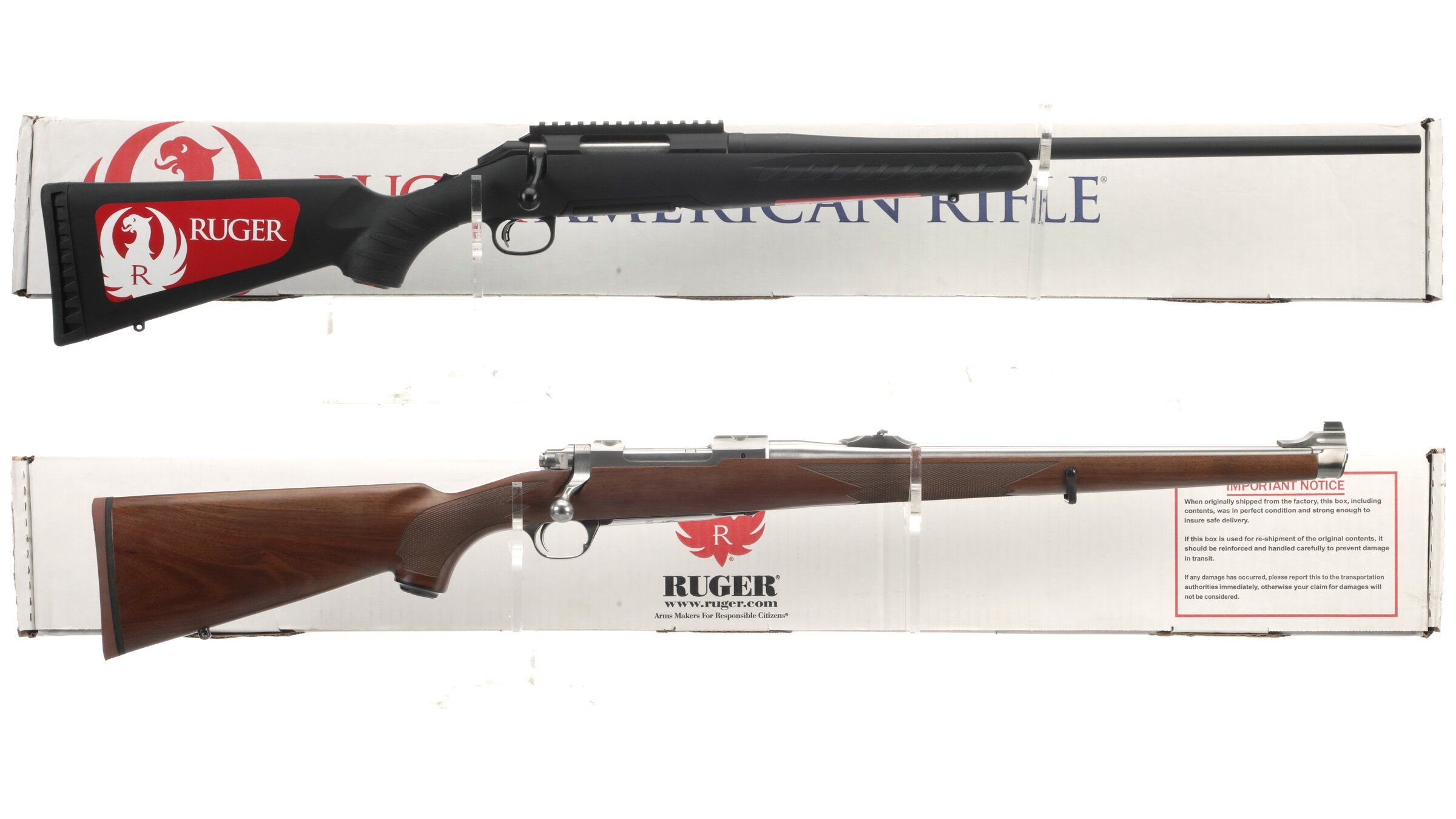 Two Ruger Bolt Action Rifles with Boxes | Rock Island Auction