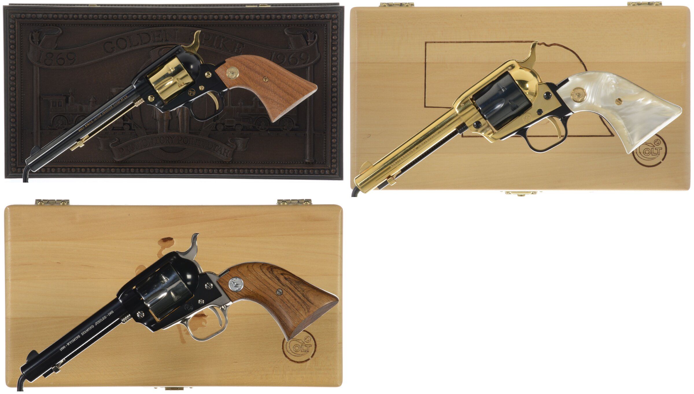 Three Cased Colt Commemorative Single Action Revolvers | Rock Island ...