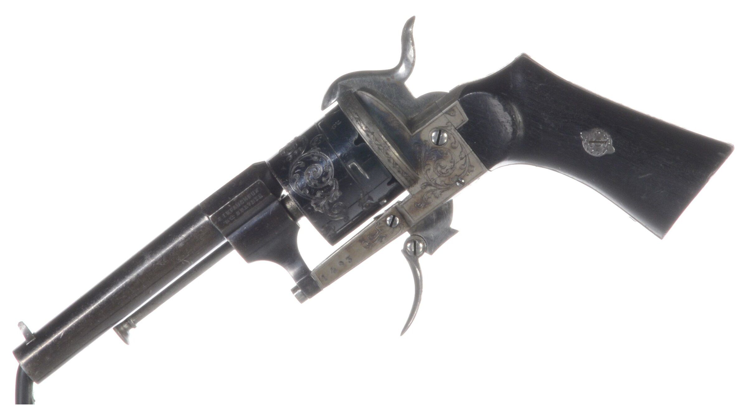 Engraved E. Le Faucheux Double Action Pinfire Revolver | Rock Island ...