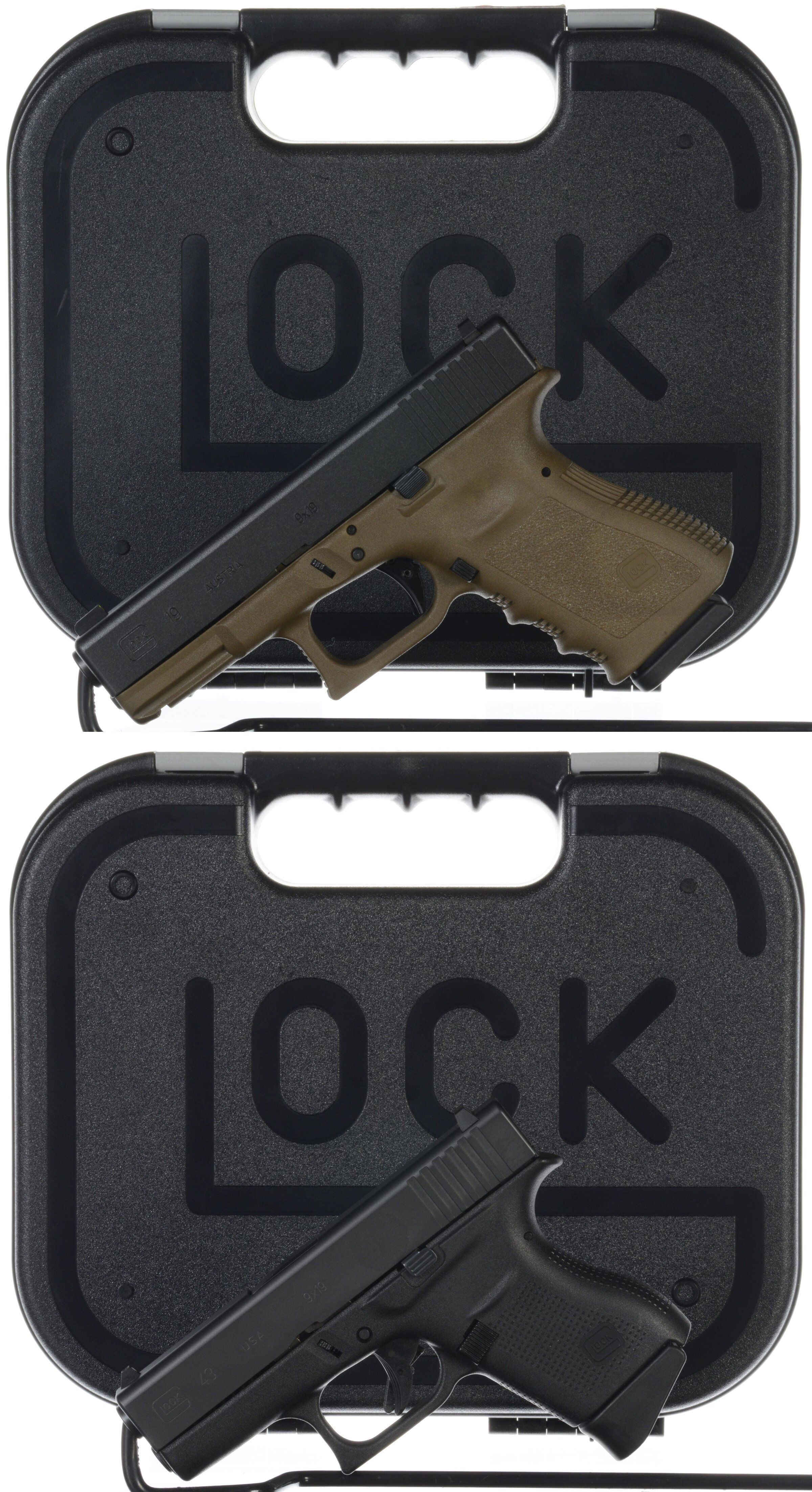 Two Glock Semi-Automatic Pistols with Cases | Rock Island Auction