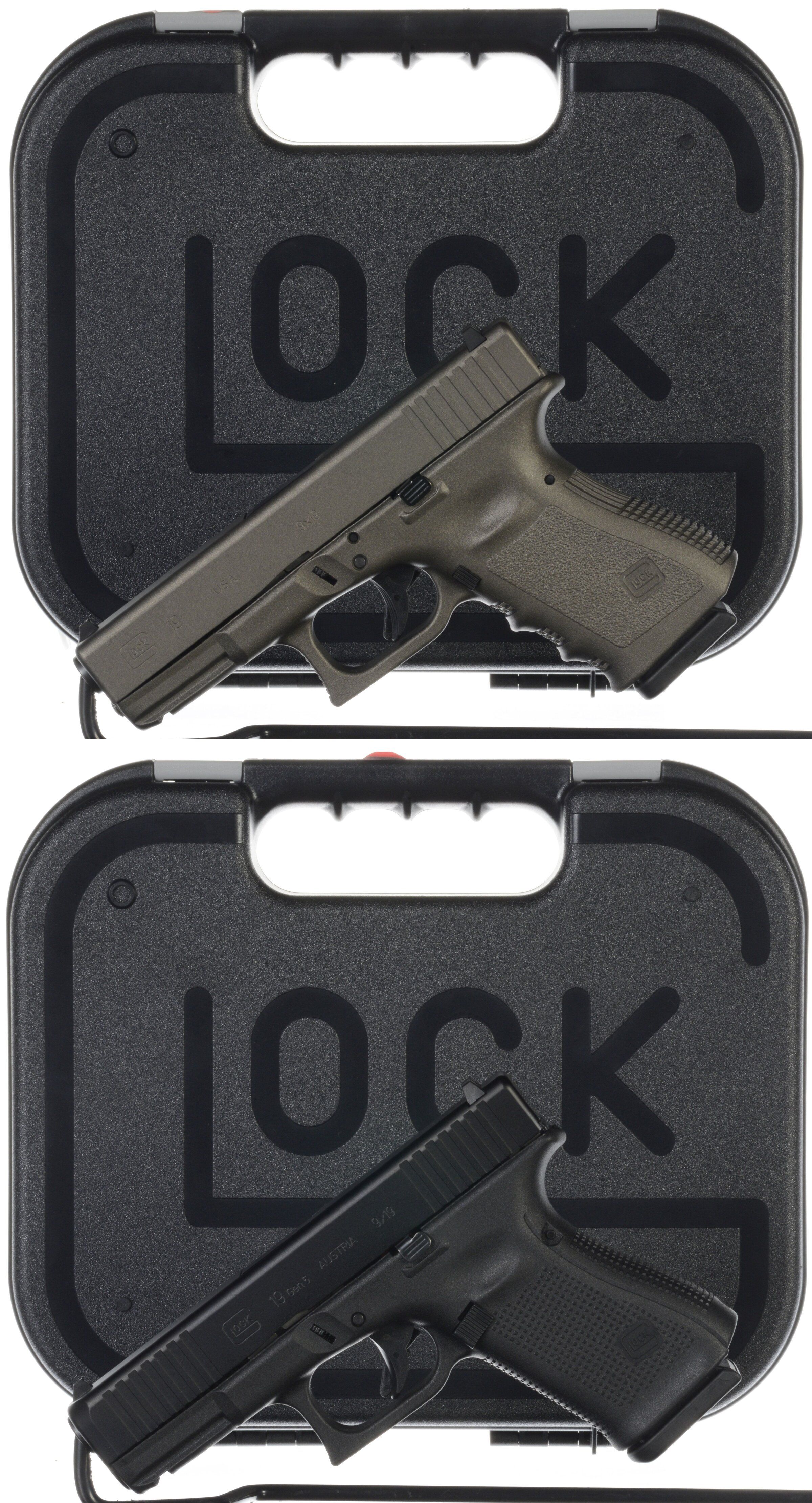 Two Glock Model 19 Semi-Automatic Pistols with Cases | Rock Island Auction