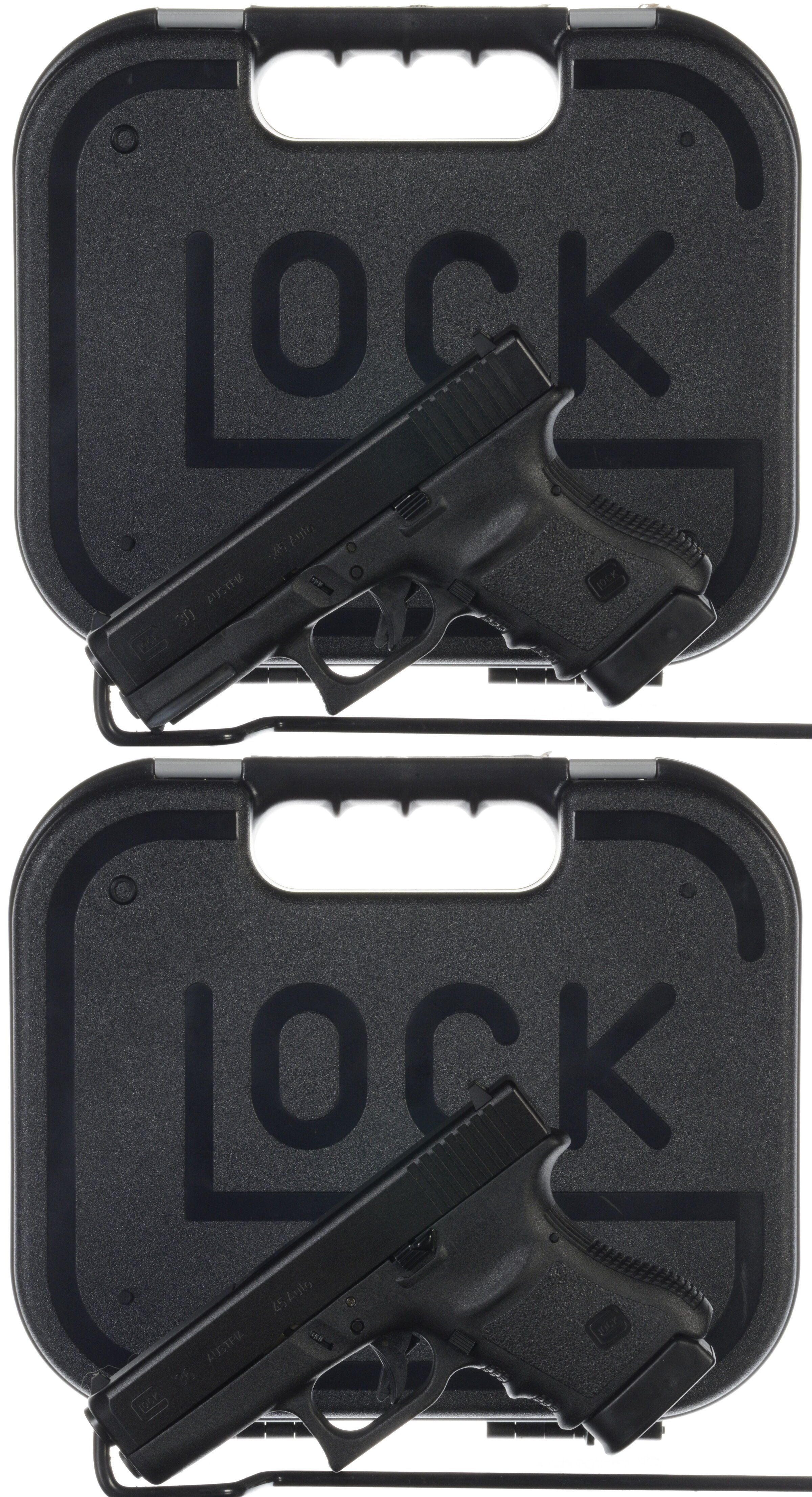 Two Glock Semi-Automatic Pistols with Cases | Rock Island Auction
