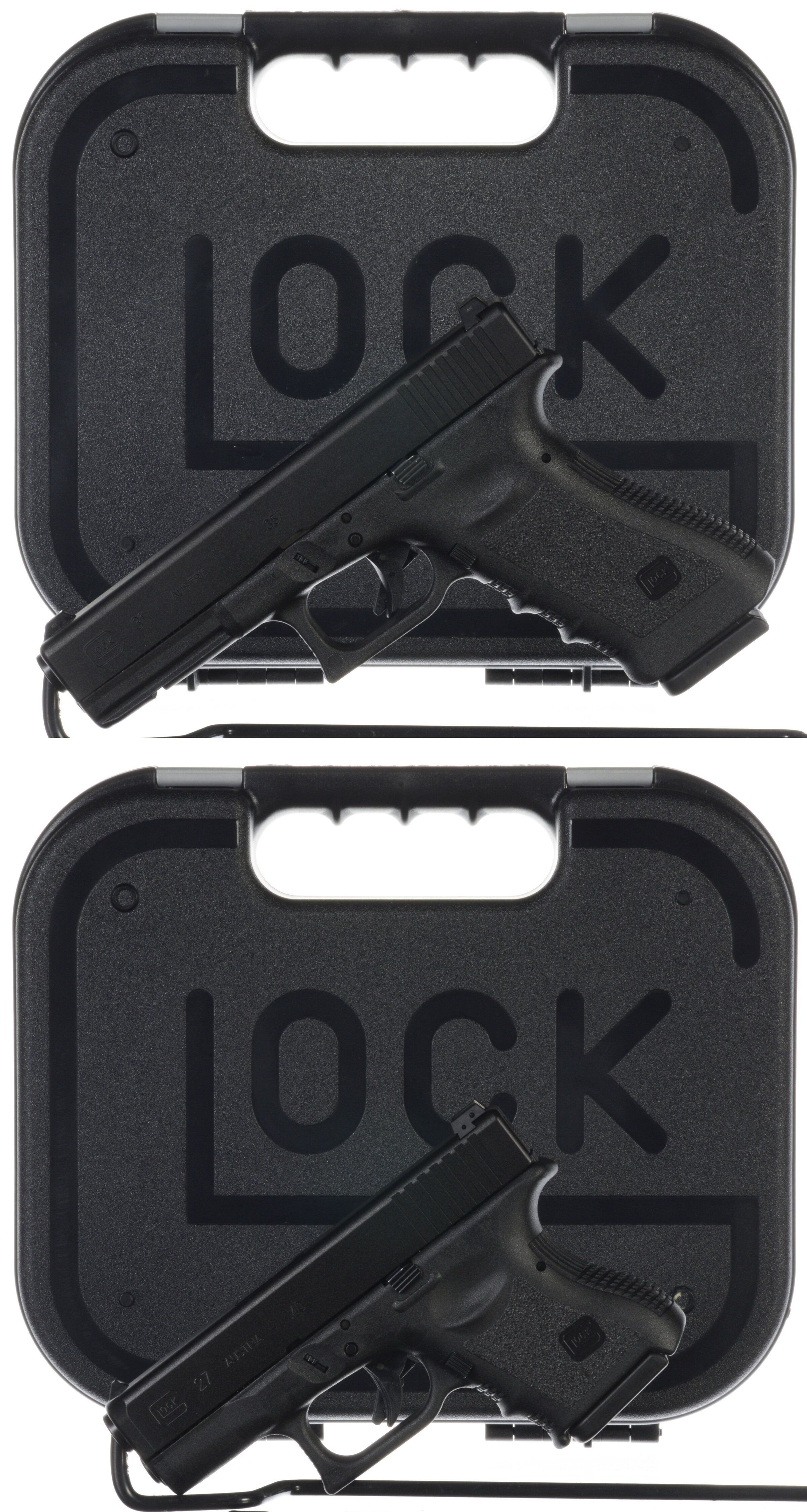 Two Glock Semi-Automatic Pistols with Cases | Rock Island Auction
