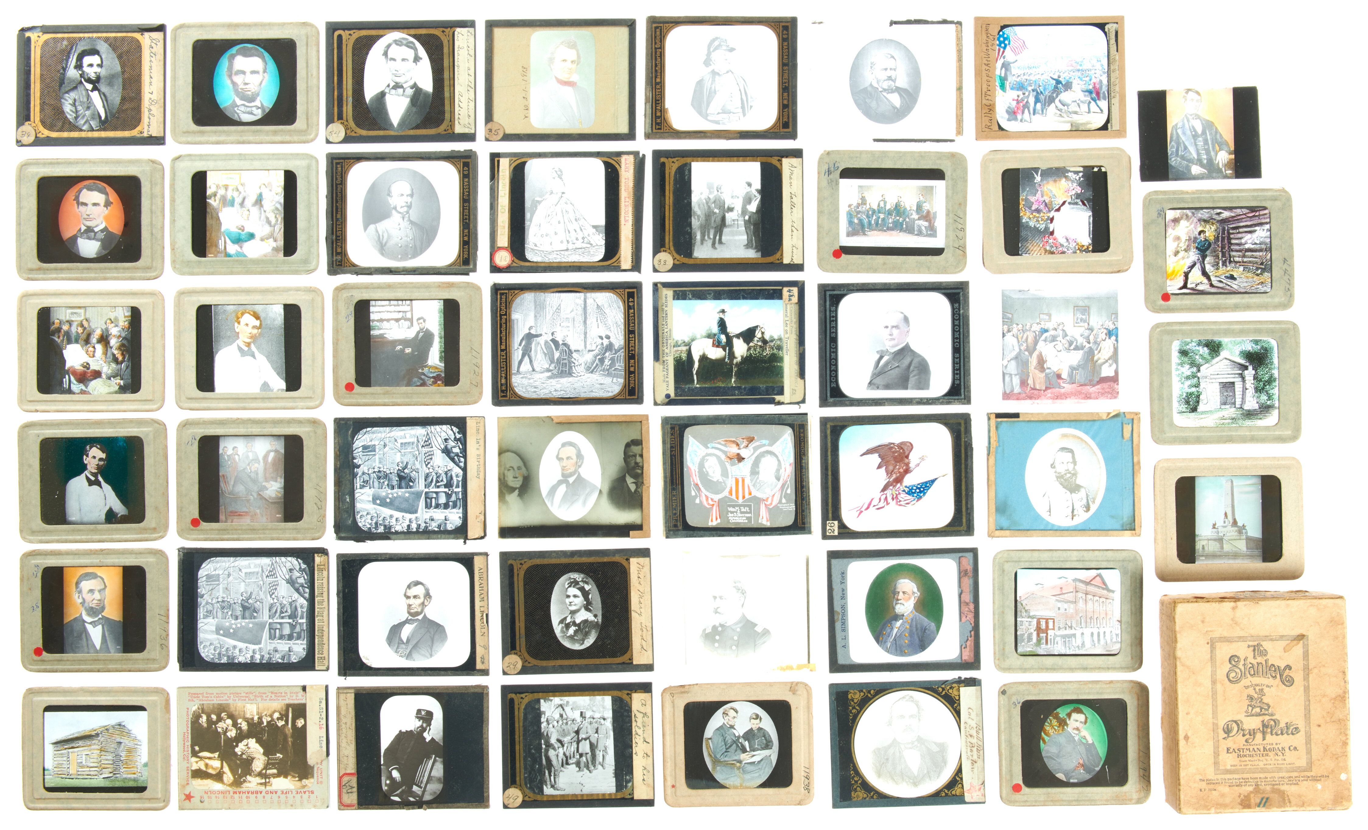 Large Grouping of Glass Slides Mostly Related to Abraham Lincoln | Rock ...