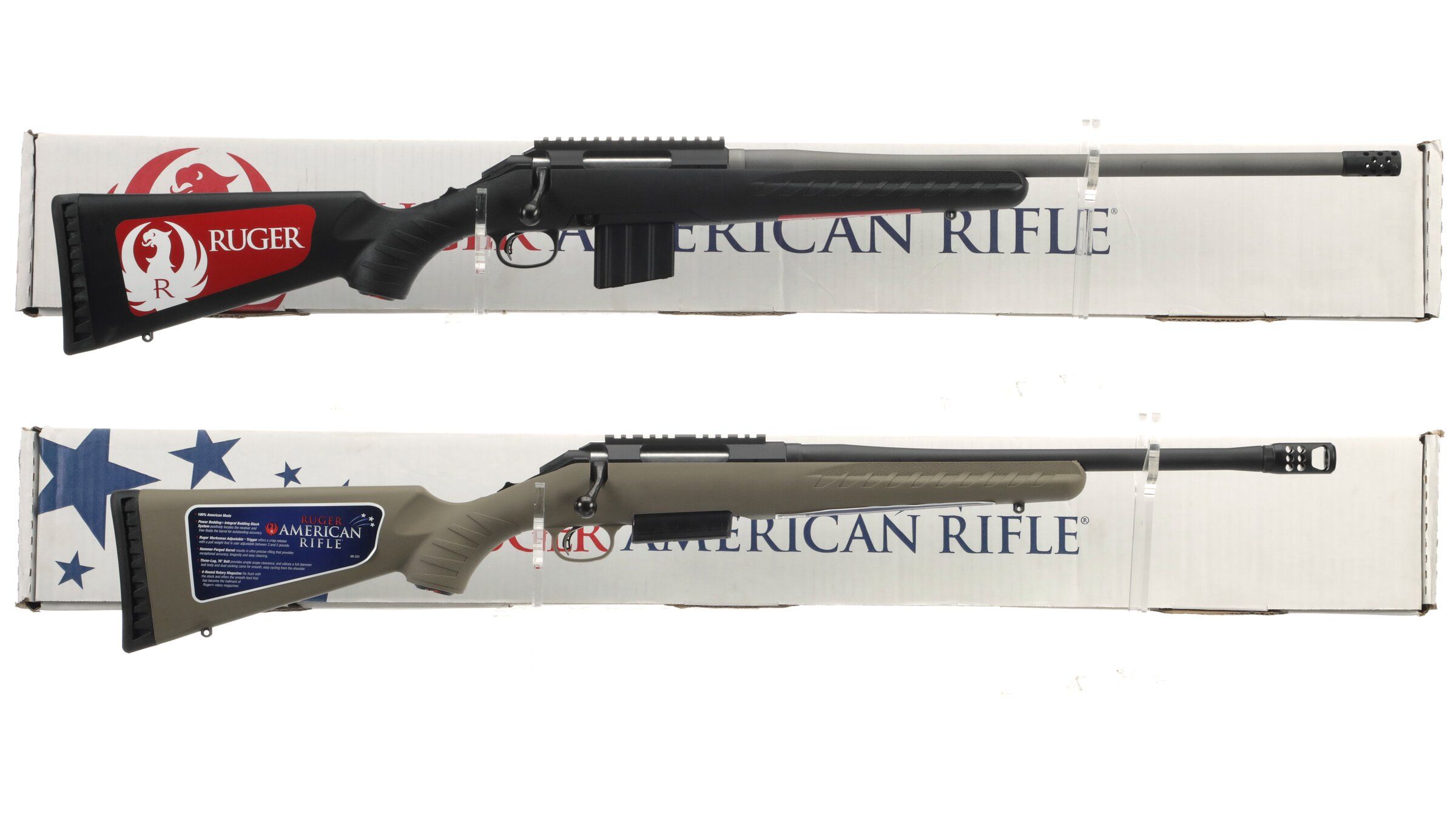 Two Ruger American Bolt Action Rifles with Boxes | Rock Island Auction