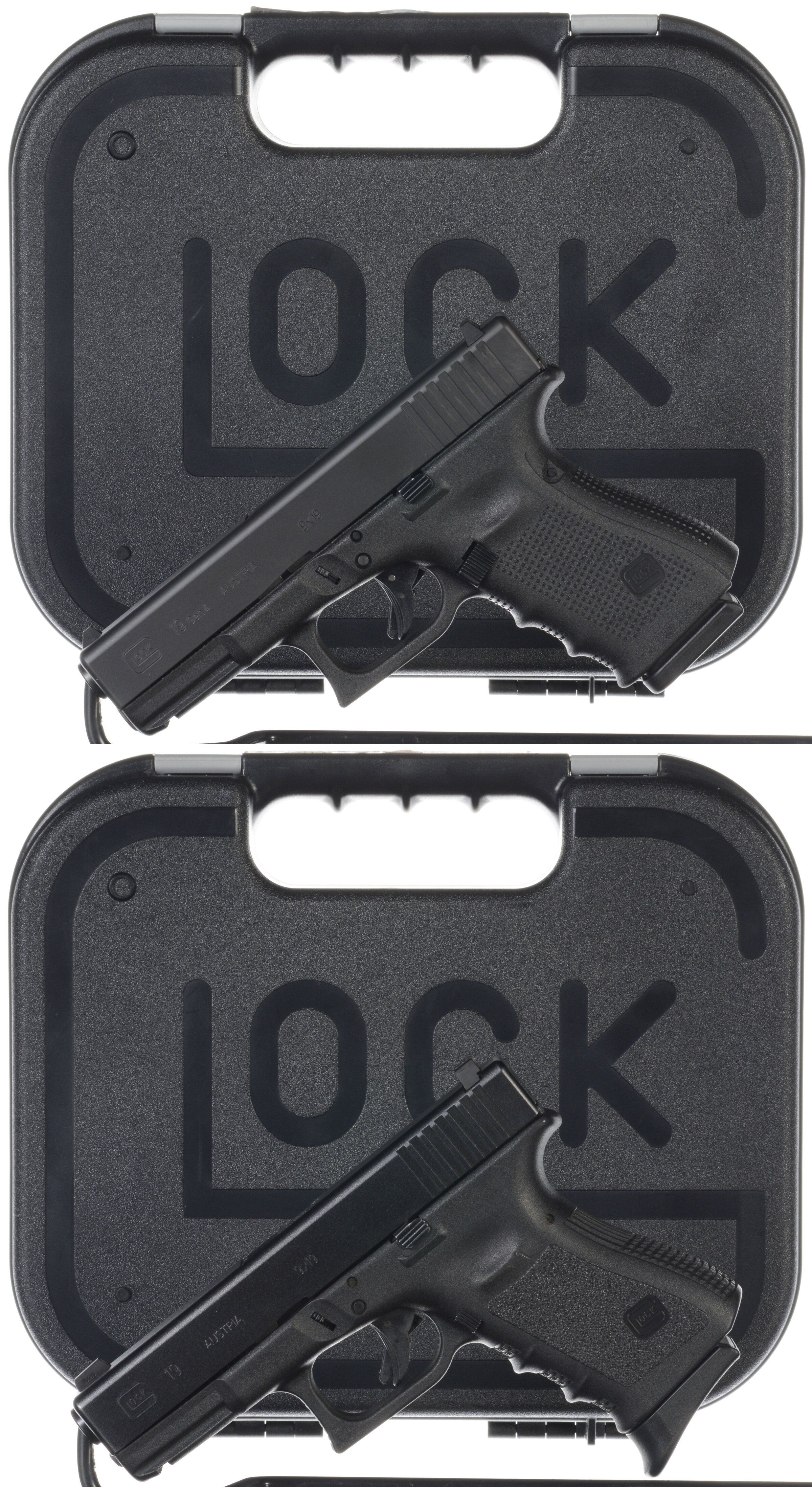 Two Glock Model 19 Semi-Automatic Pistols with Cases | Rock Island Auction