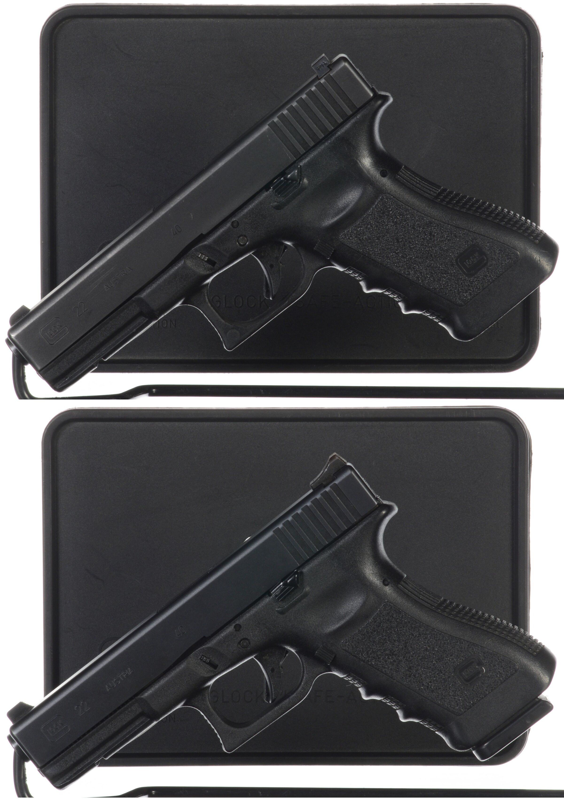 Two Glock Model 22 Gen 3 Semi-Automatic Pistols with Cases | Rock ...