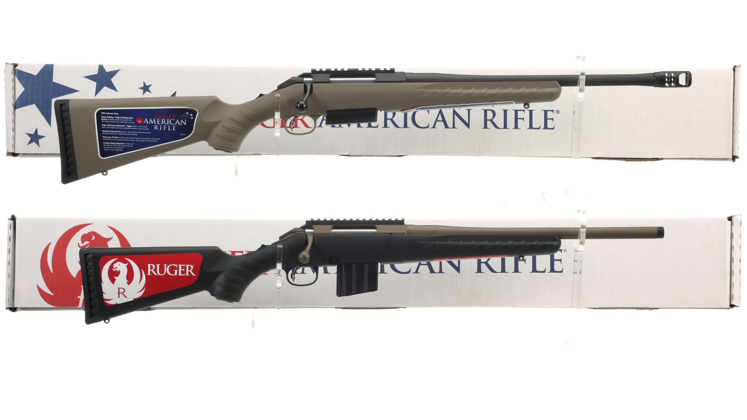 Two Ruger American Bolt Action Rifles with Boxes | Rock Island Auction