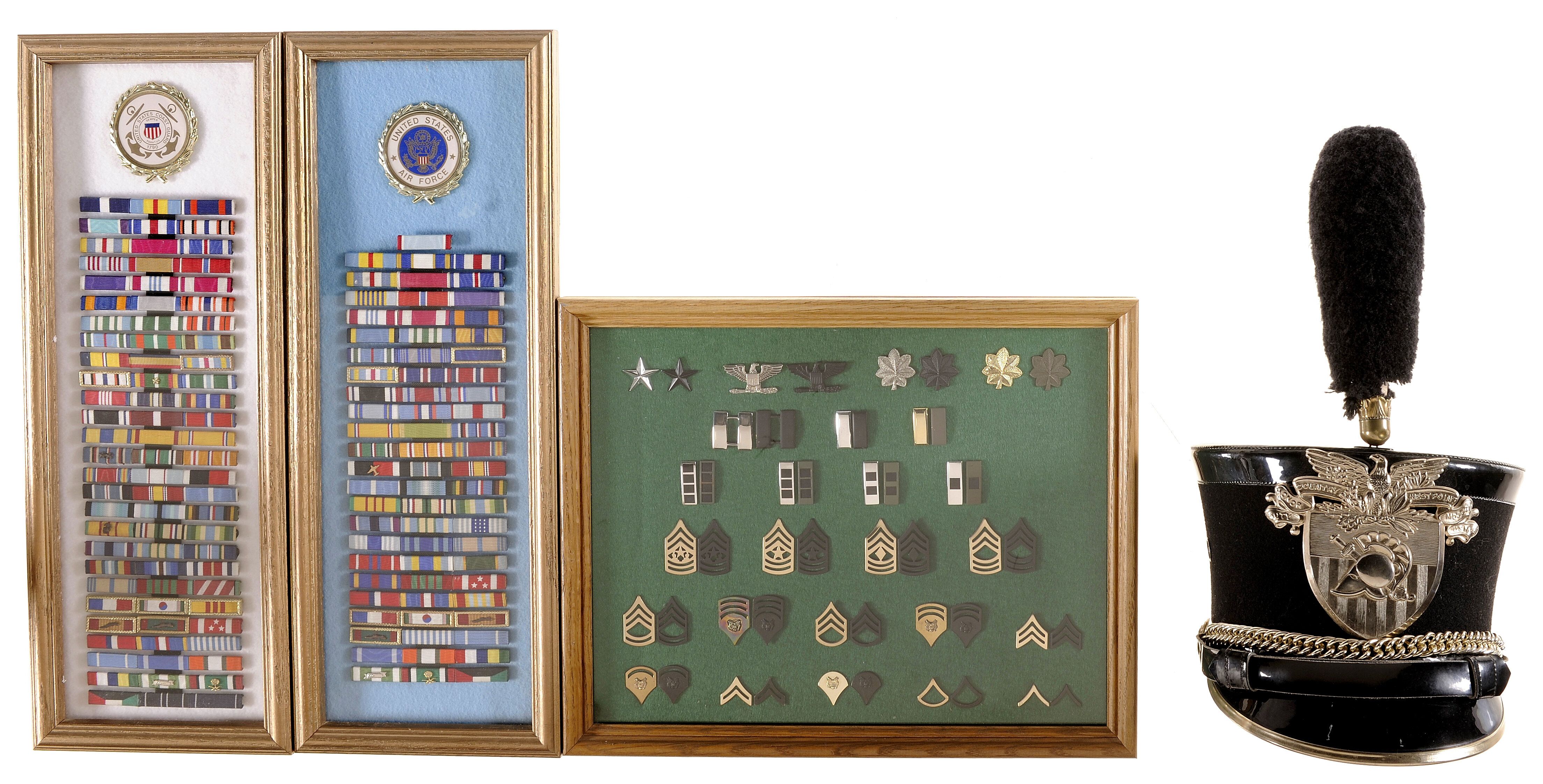 Three Framed U.S. Military Displays with a West Point Cadet Cap | Rock ...