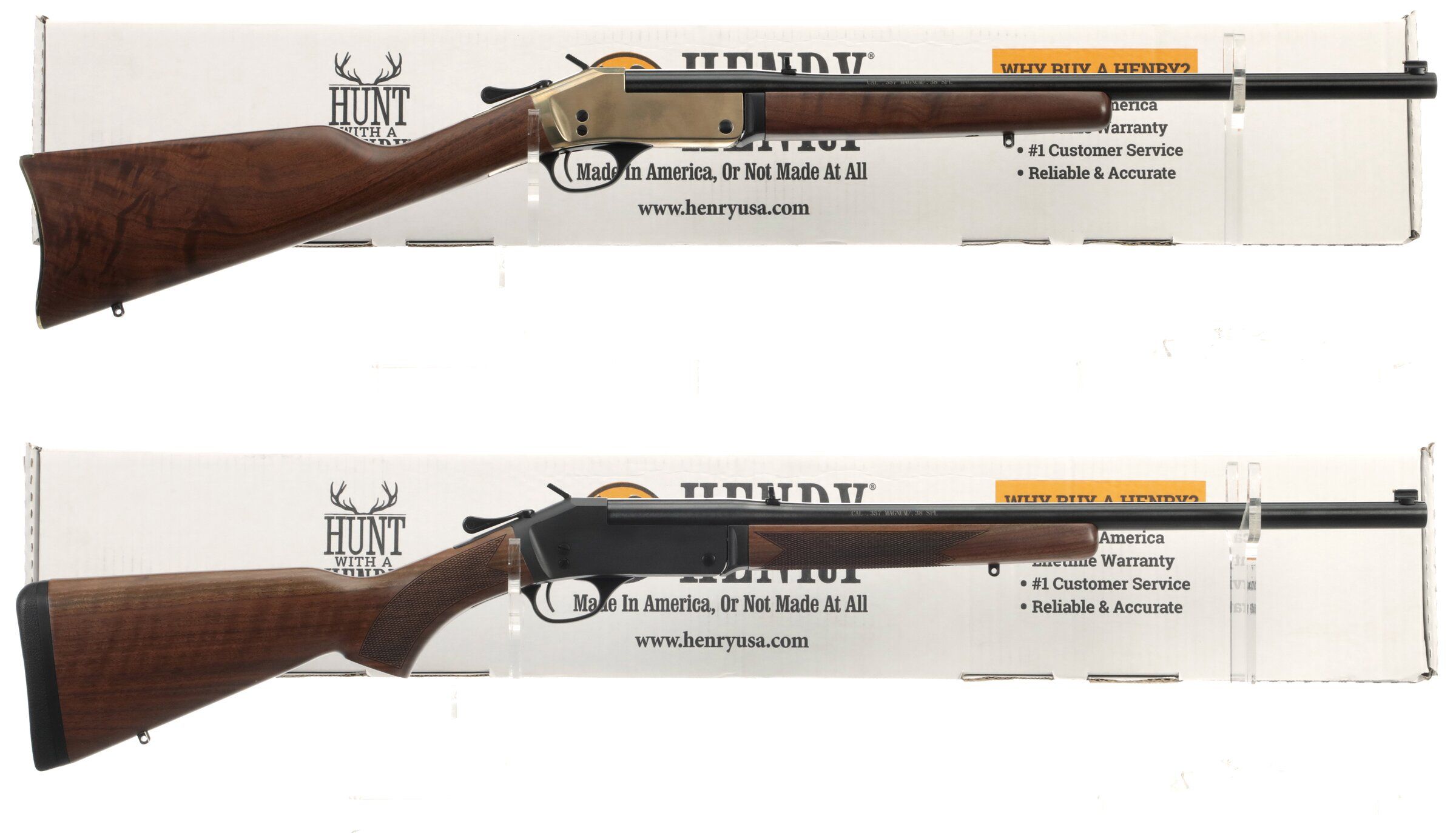 Two Henry Single Shot Rifles with Boxes | Rock Island Auction