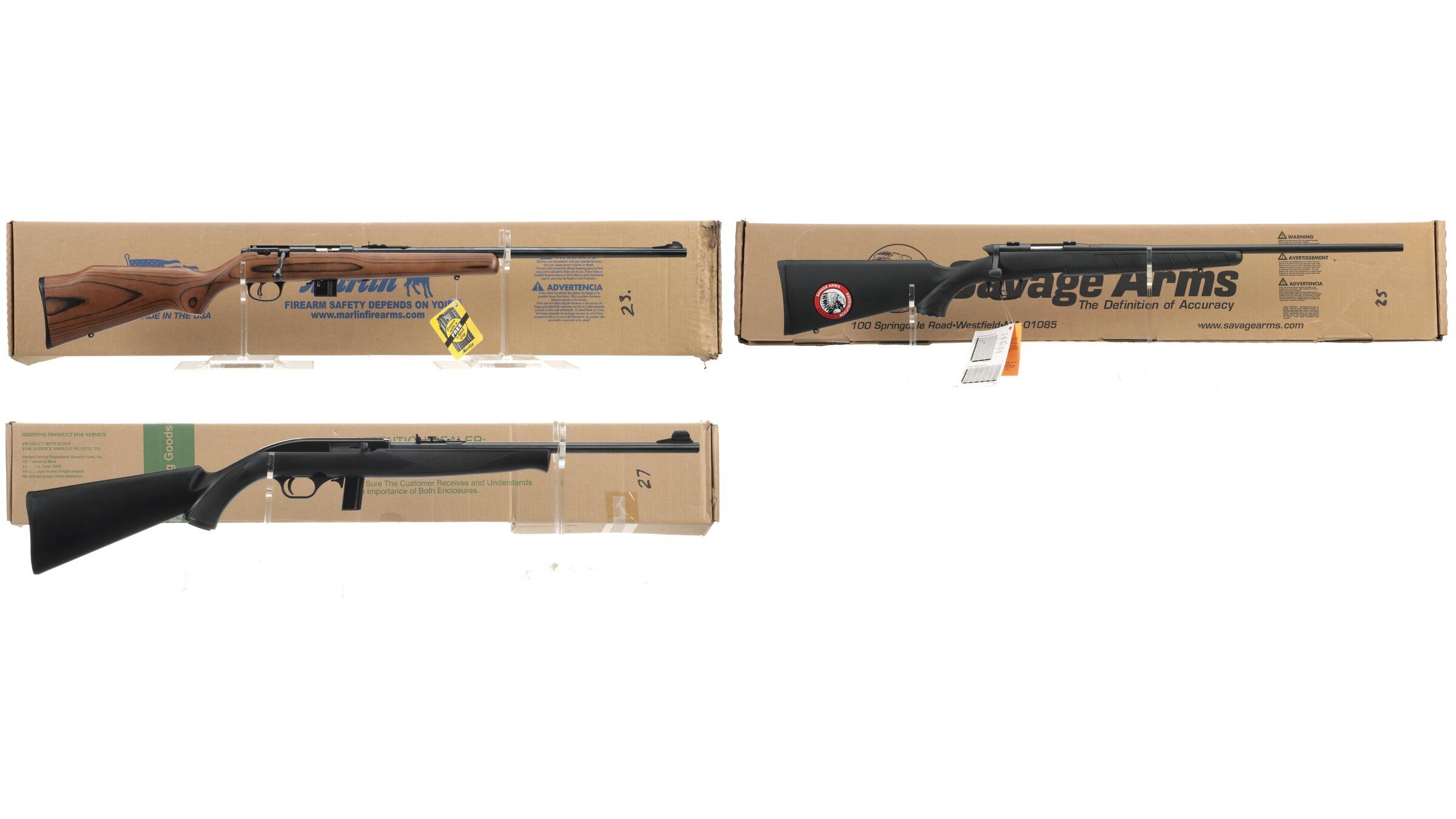 Three Rimfire Rifles with Boxes | Rock Island Auction