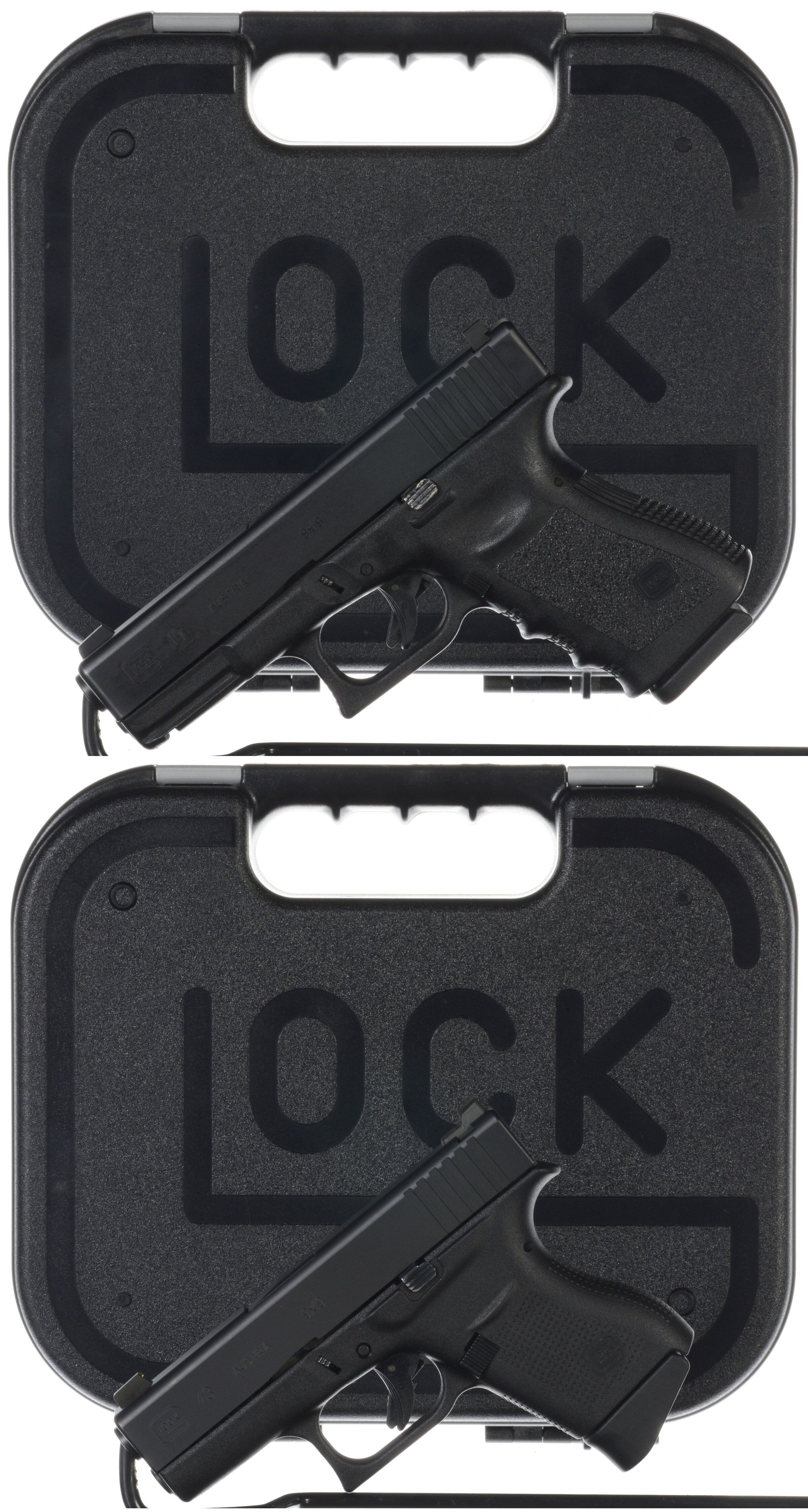 Two Glock Semi-Automatic Pistols with Cases | Rock Island Auction
