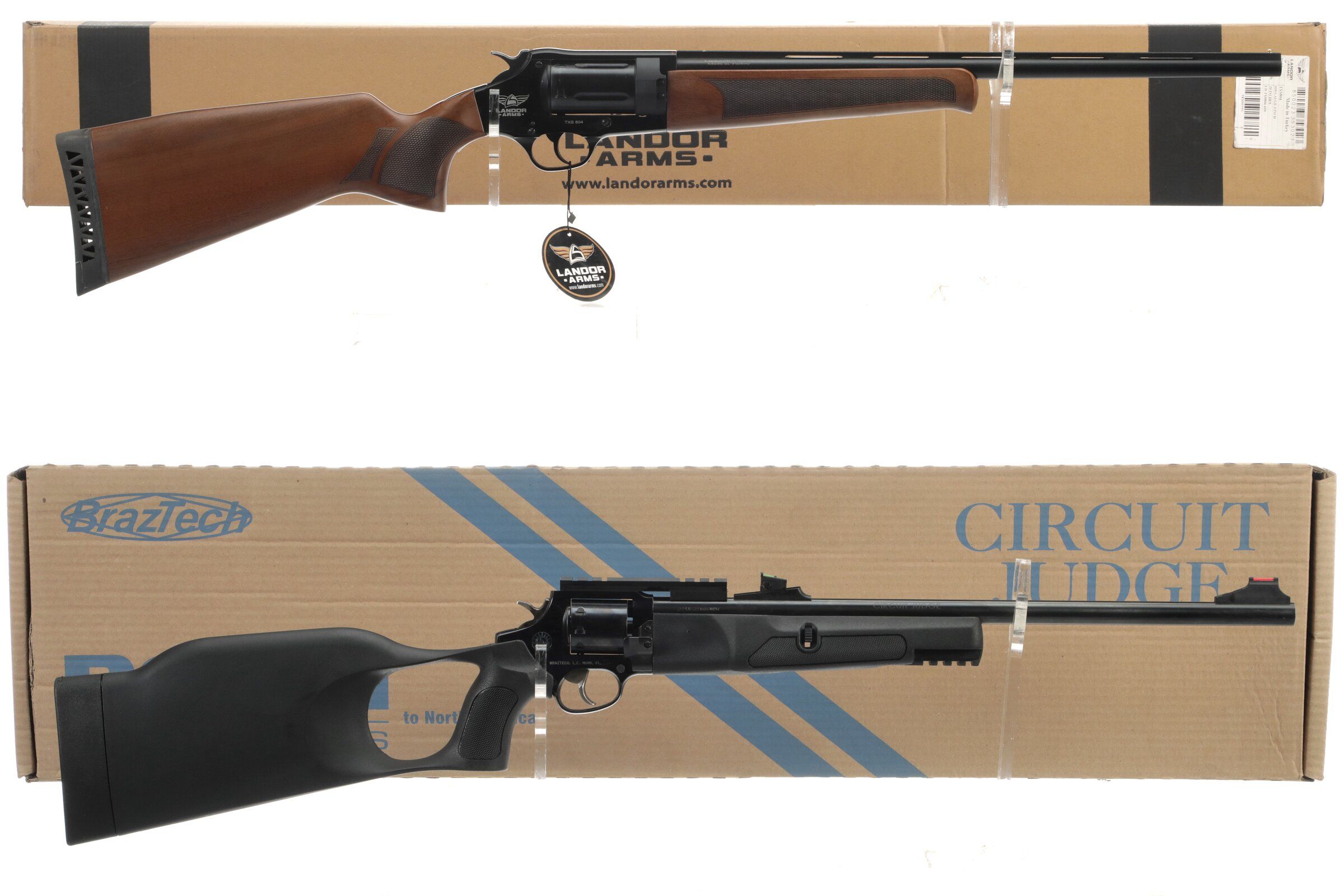 Two Revolving Long Guns with Boxes | Rock Island Auction