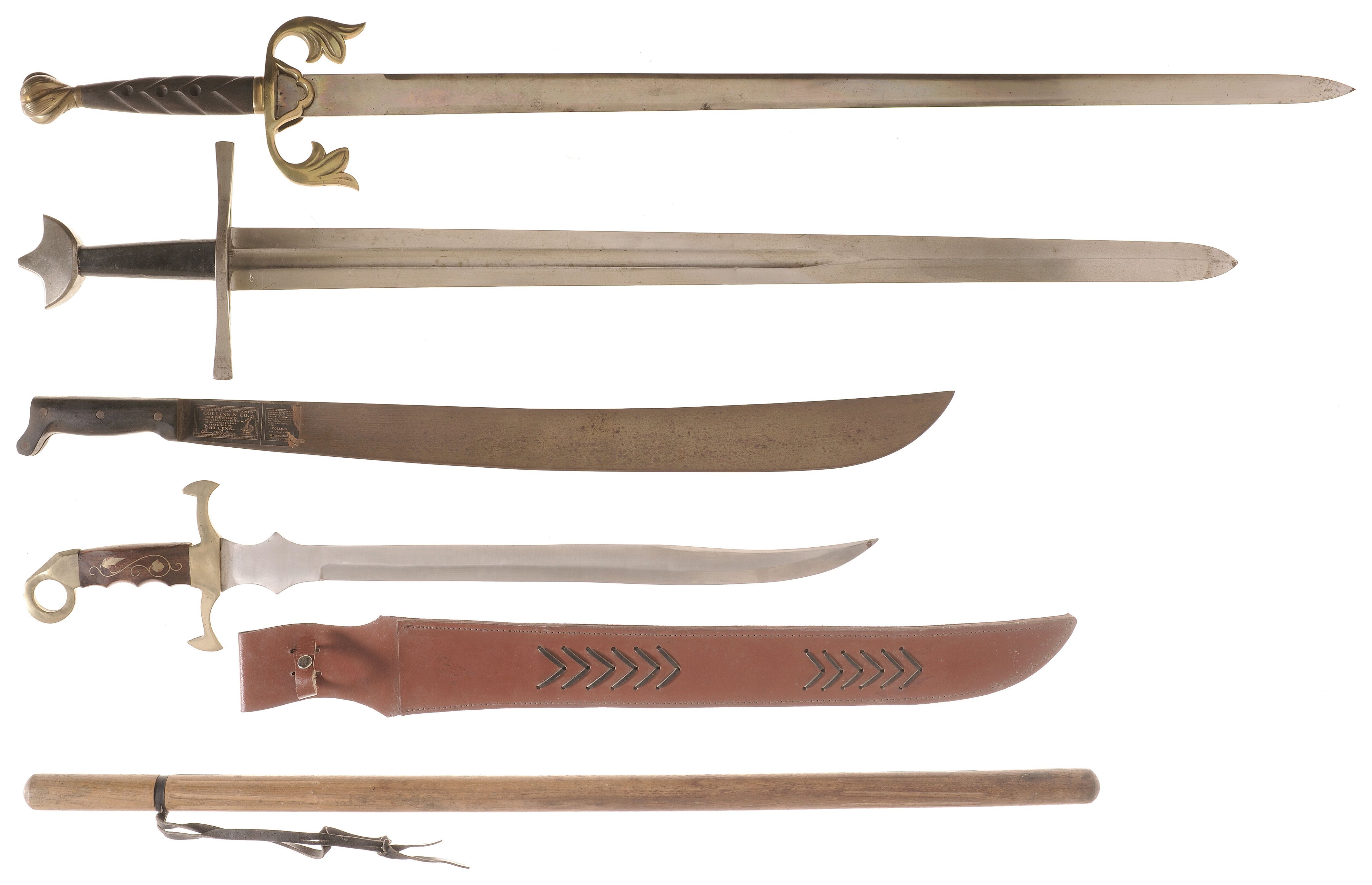 Four Edged Weapons and a Walking Stick | Rock Island Auction