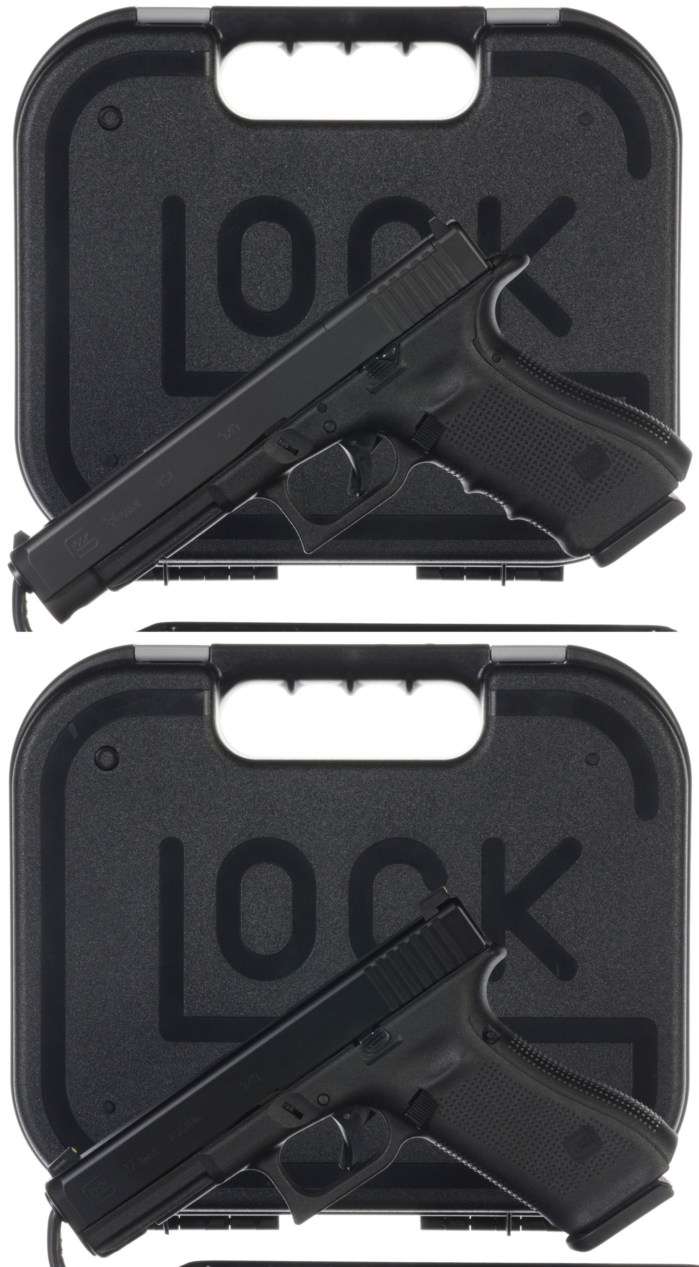 Two Glock Semi-Automatic Pistols with Cases | Rock Island Auction