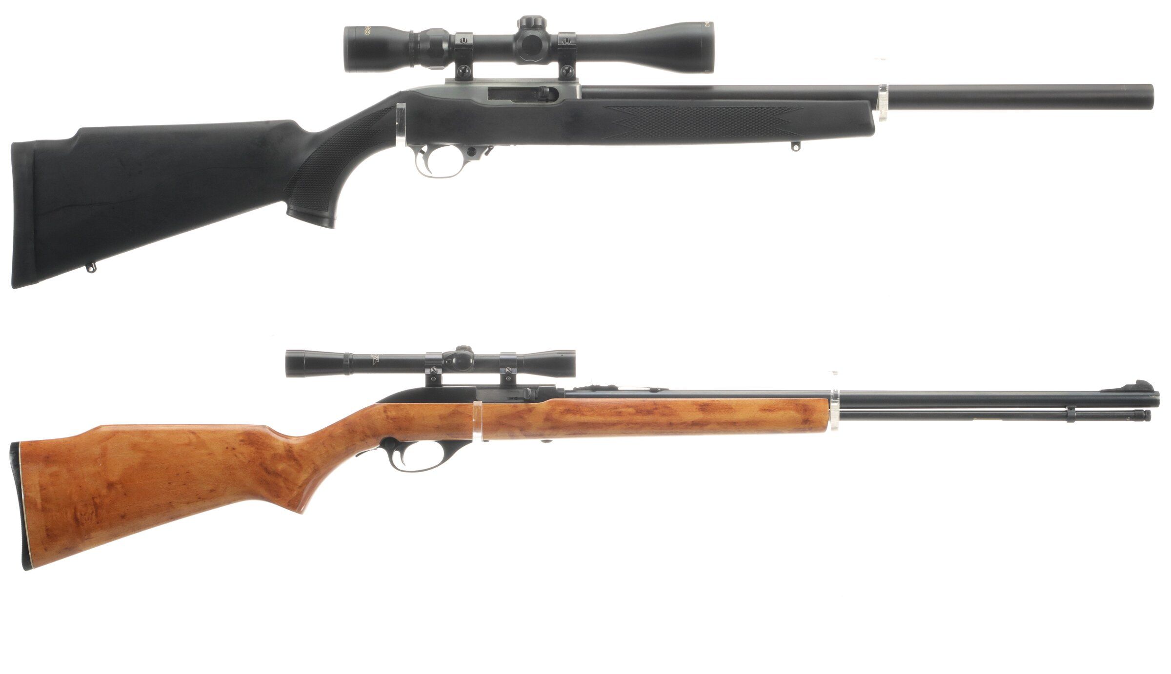 Two Semi-Automatic Rifles with Scopes | Rock Island Auction