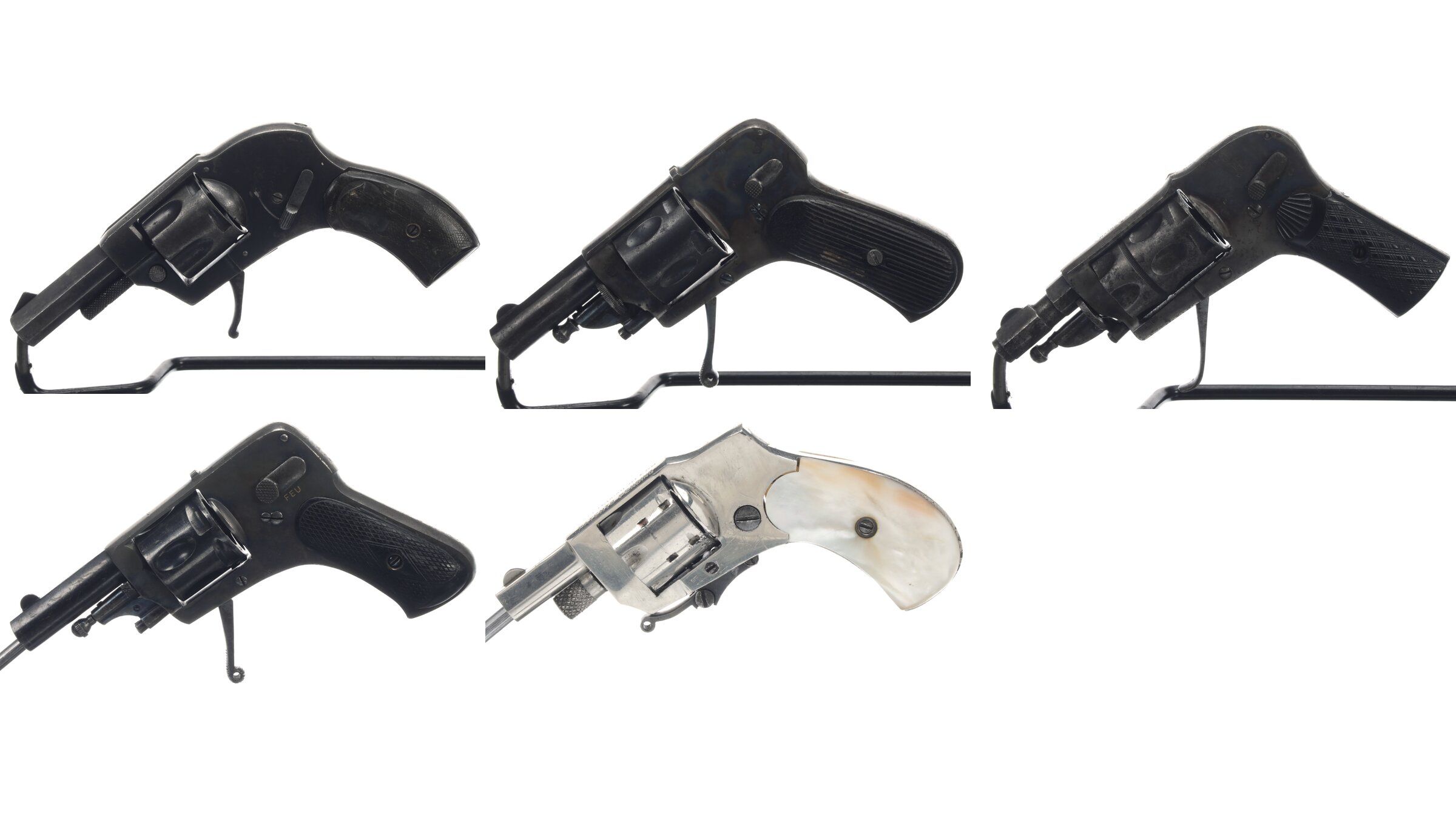Five European Folding Trigger Revolvers | Rock Island Auction