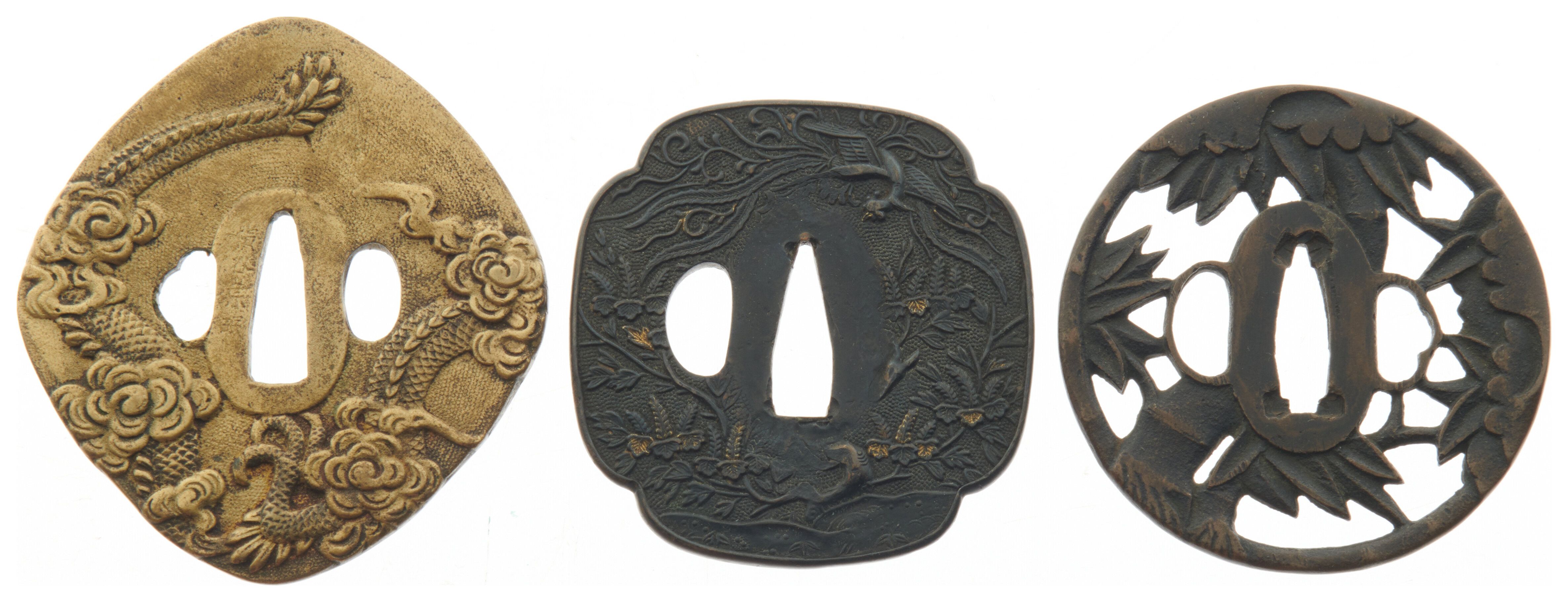 Three Japanese Tsuba, One Signed | Rock Island Auction