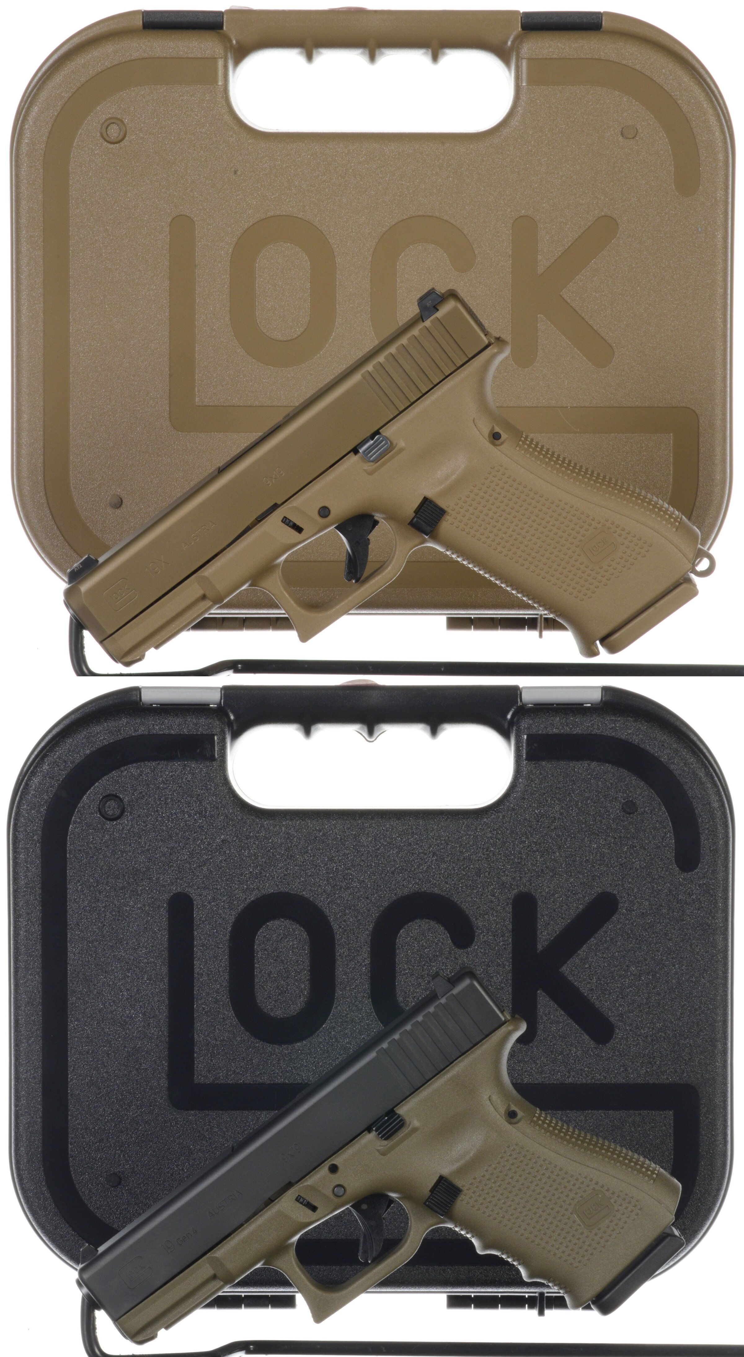 Two Glock Semi-Automatic Pistols with Cases | Rock Island Auction