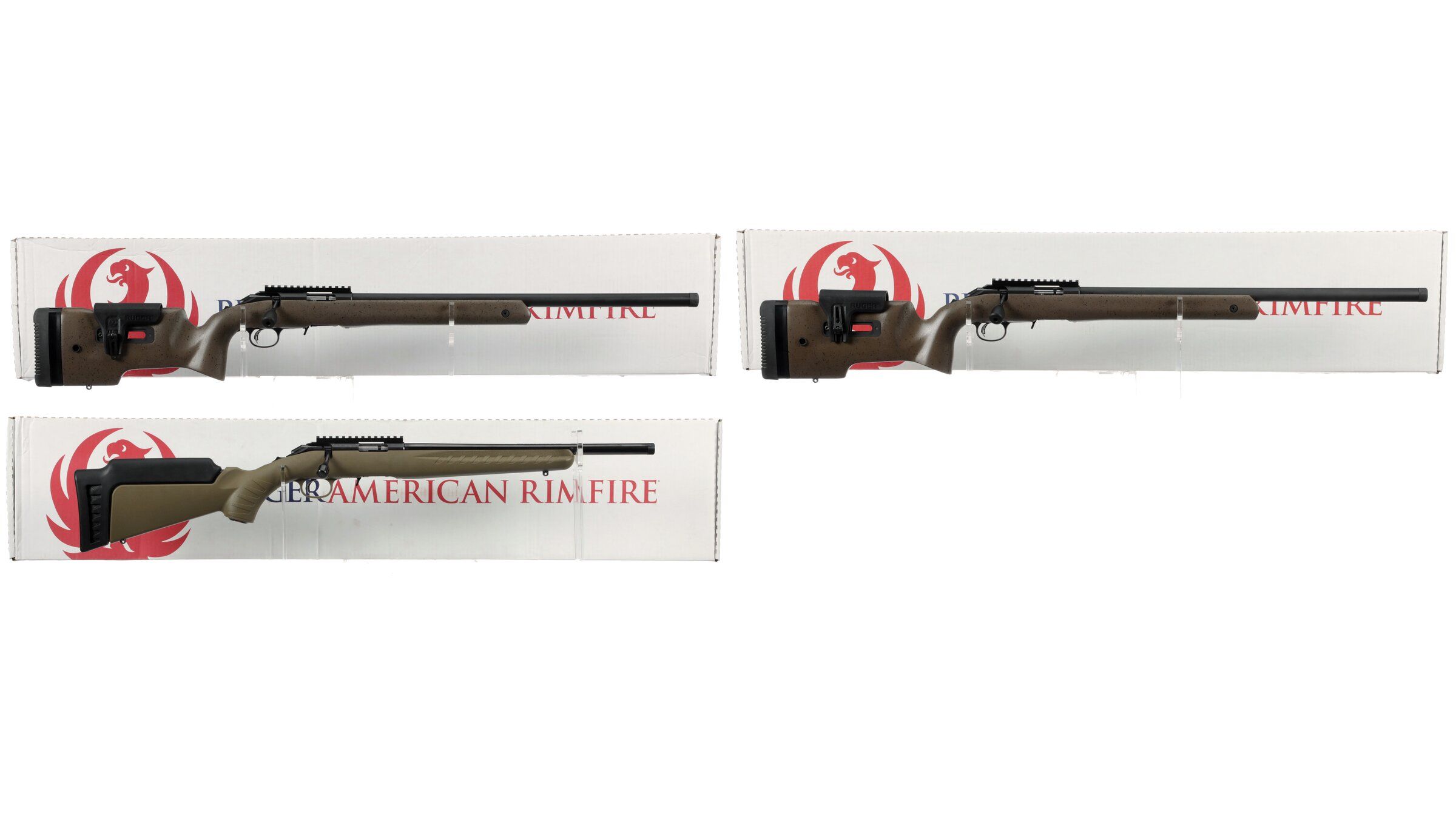 Three Ruger American Bolt Action Rimfire Rifles with Boxes | Rock ...