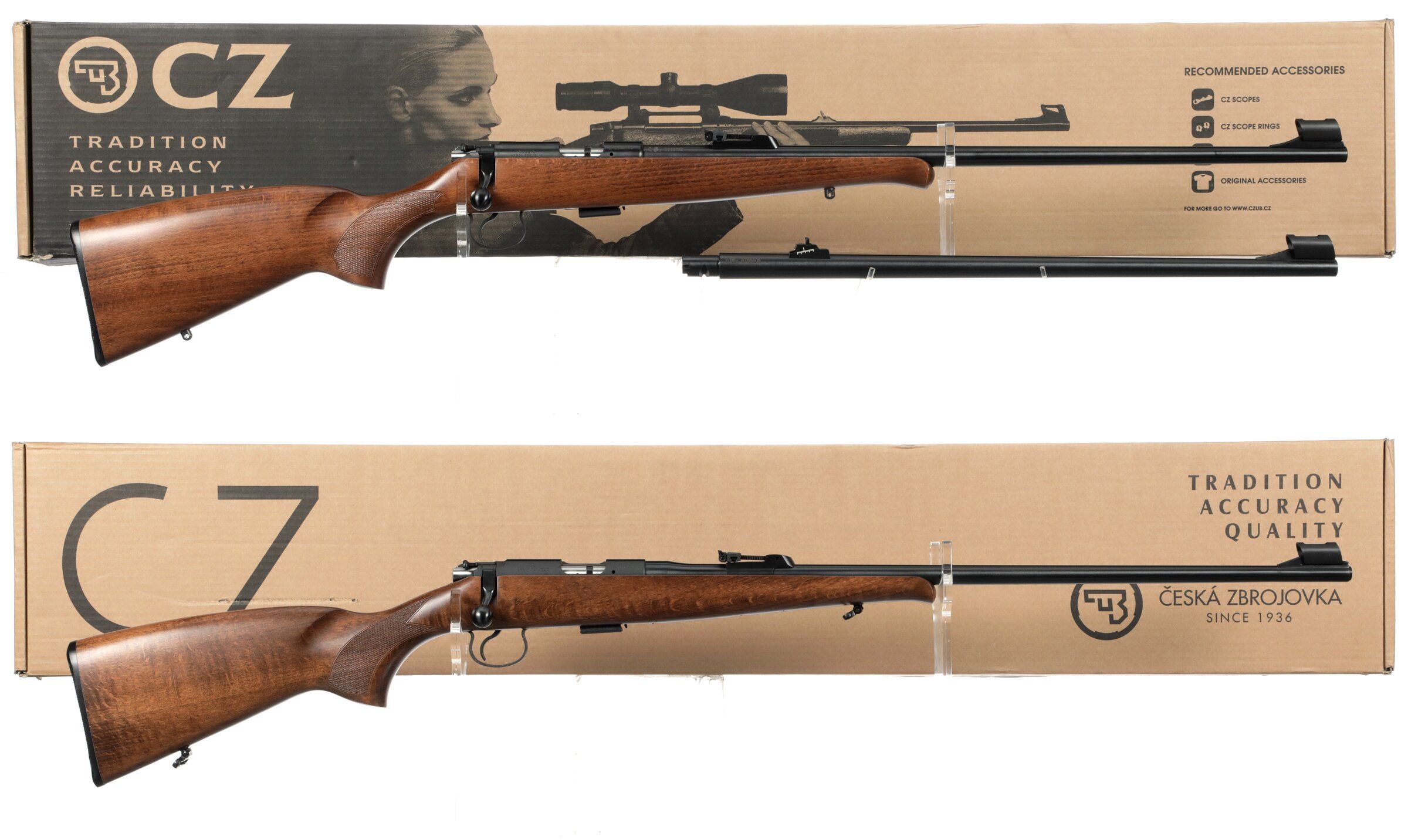Two CZ Bolt Action Rifles with Boxes | Rock Island Auction