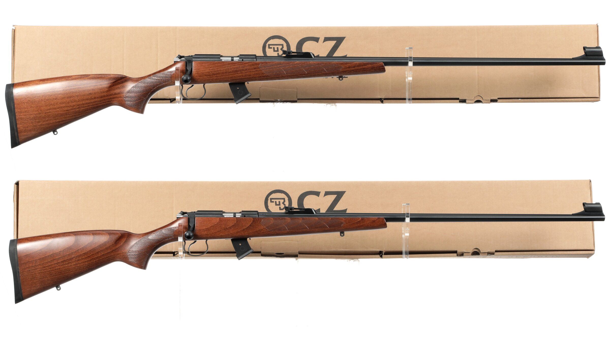 Two CZ Model 455 Ultra Lux Bolt Action Rifles with Boxes | Rock Island ...