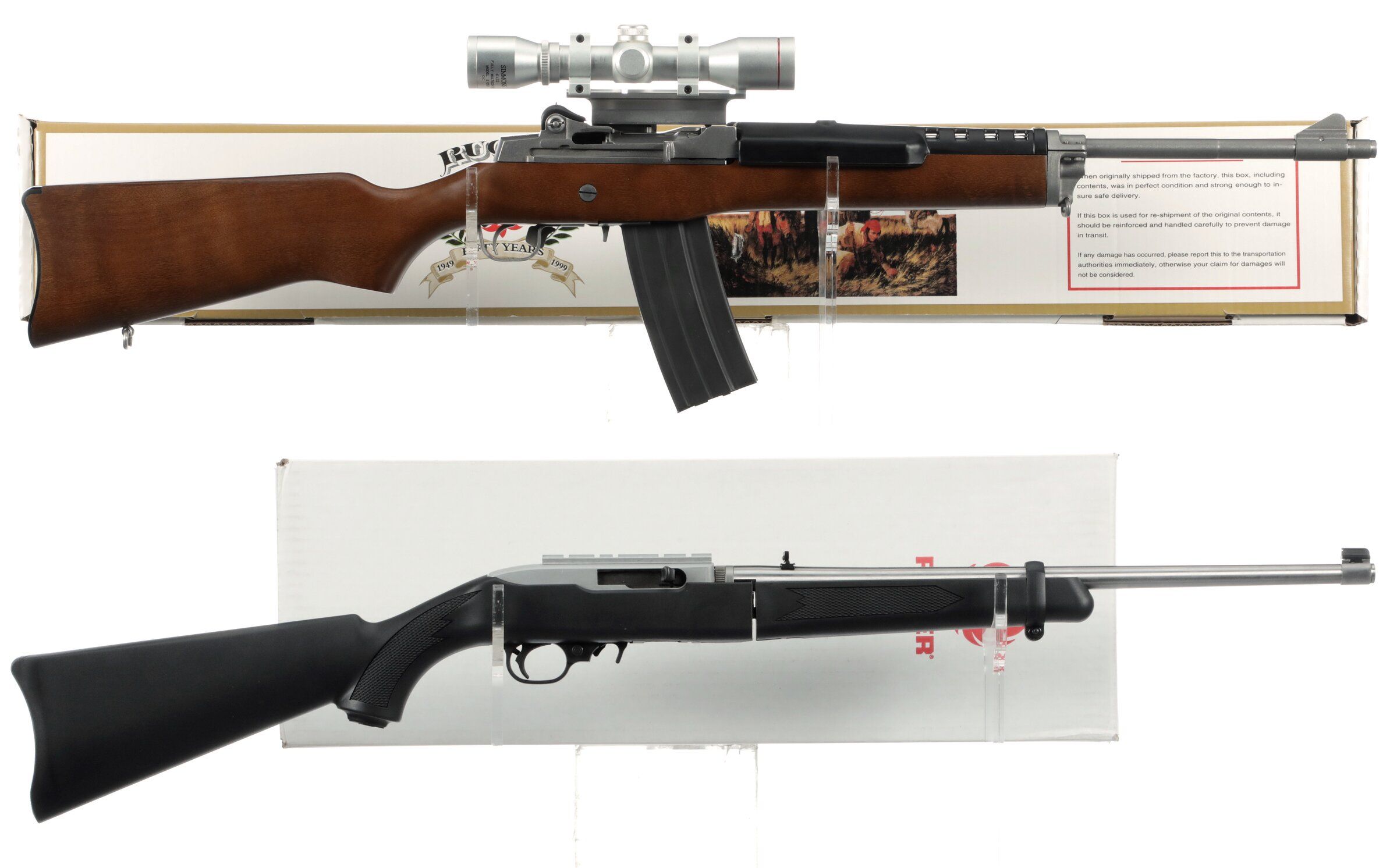 Two Ruger Semi-Automatic Rifles with Boxes | Rock Island Auction