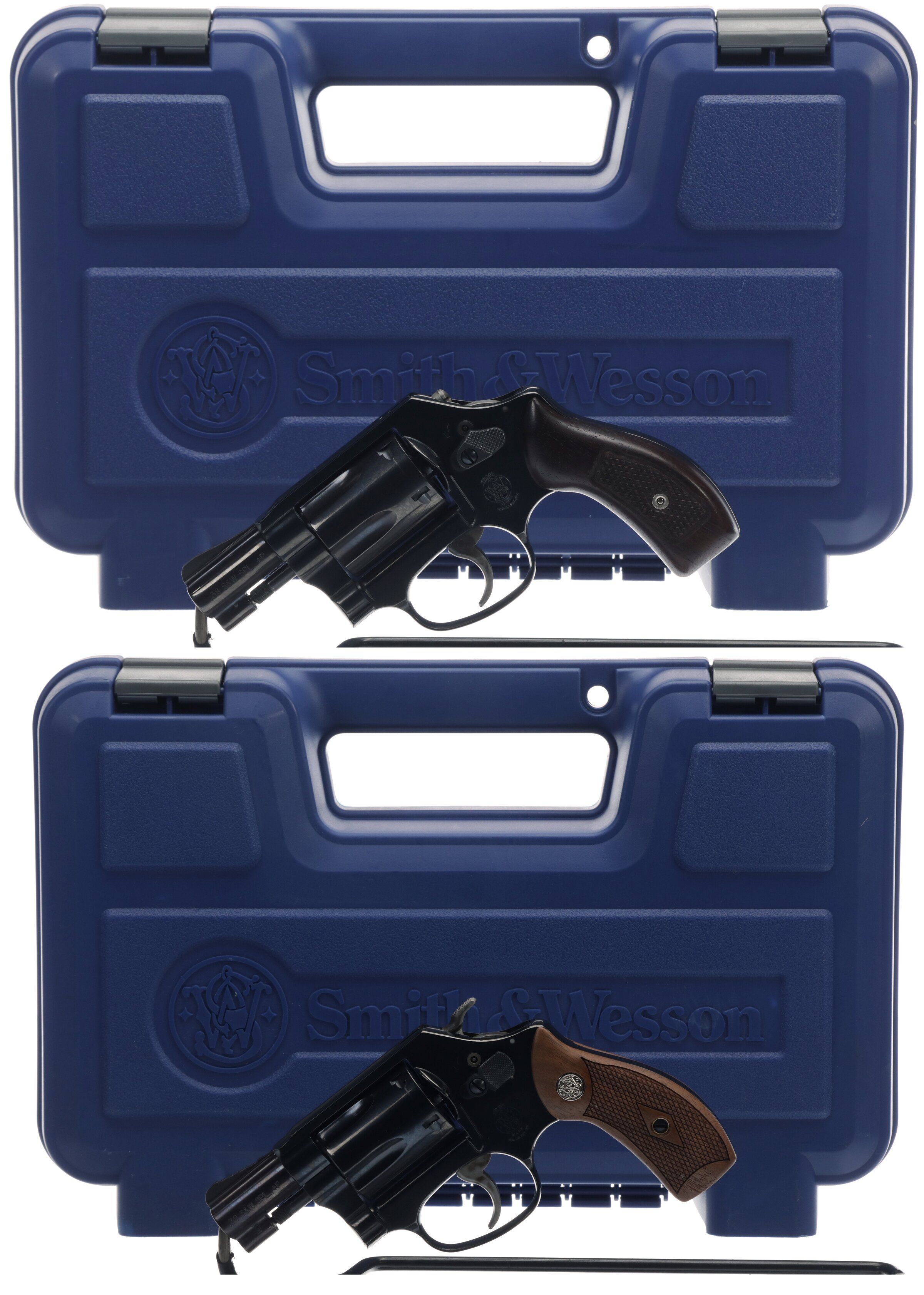 Two Smith & Wesson Model 36 Double Action Revolvers with Cases | Rock ...