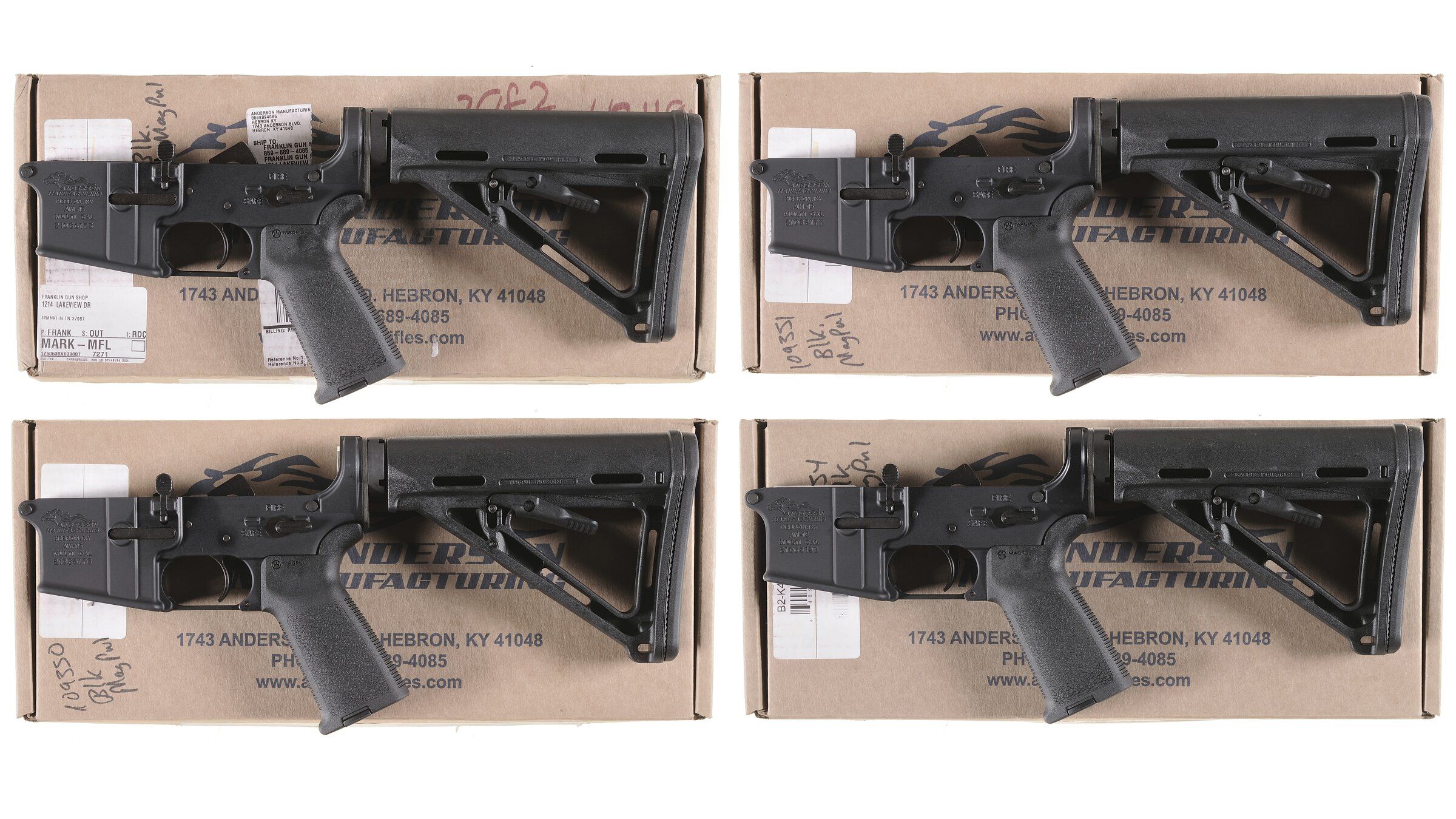 Four Anderson Manufacturing Model AM-15 Lower Receivers | Rock Island ...