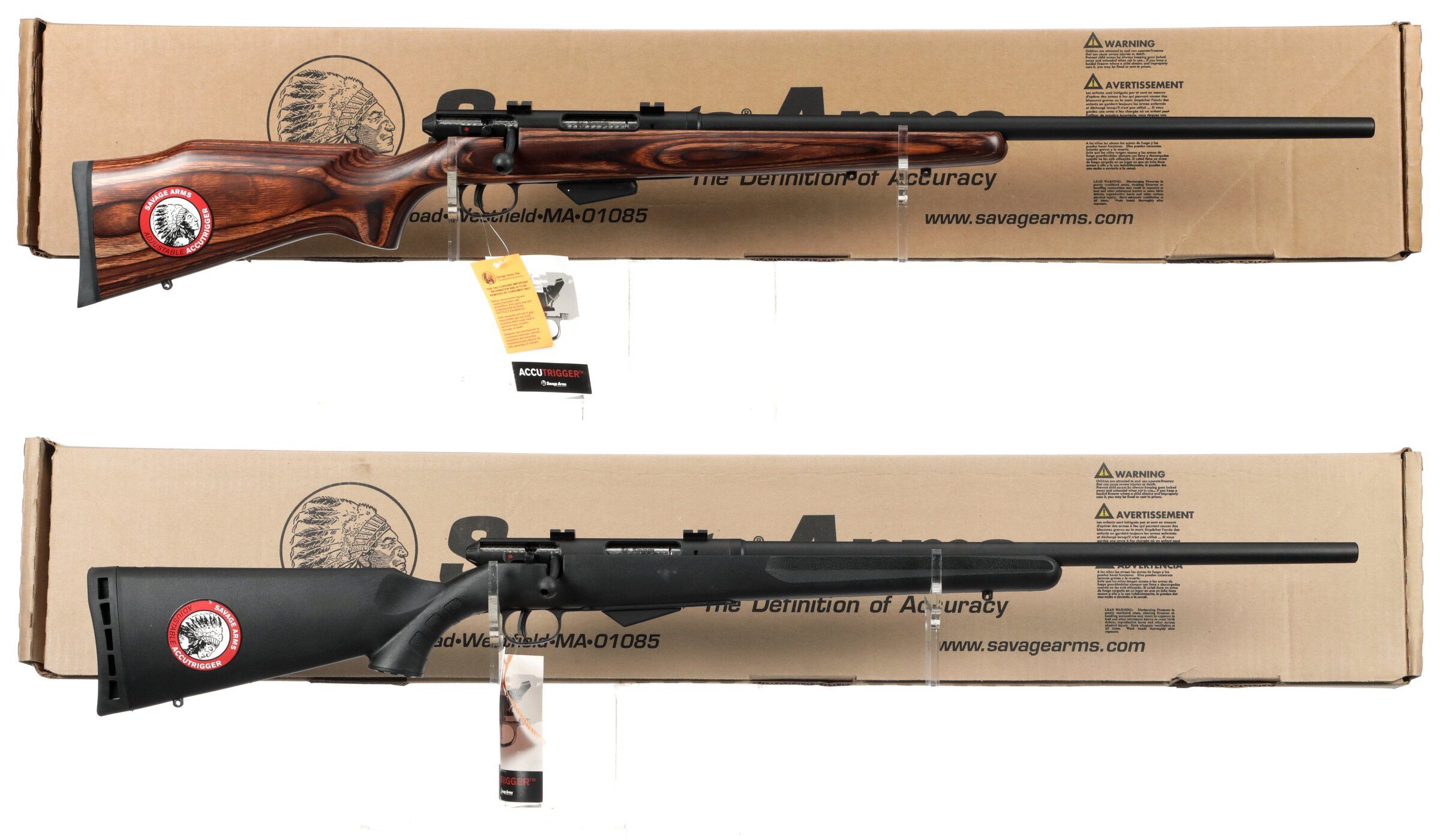 Two Savage Arms M-25 Bolt Action Rifles with Boxes | Rock Island Auction