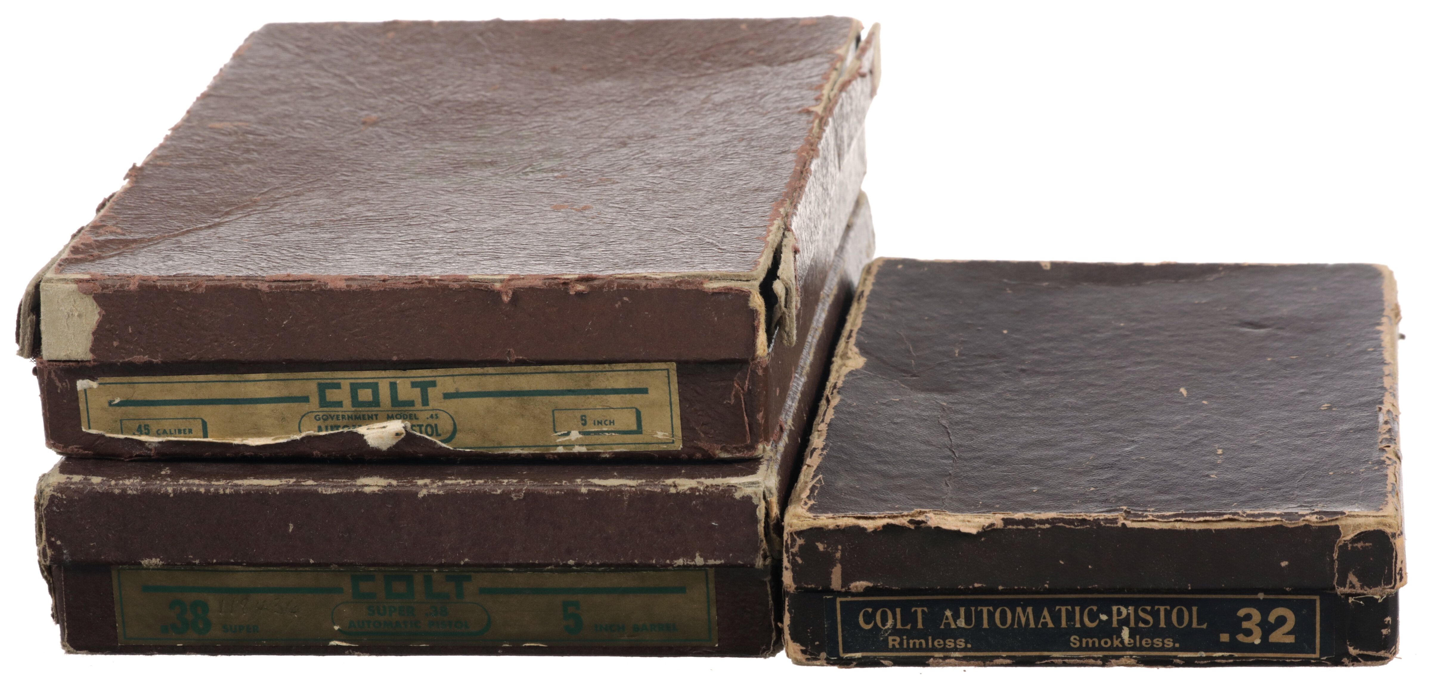 Three Factory Colt Pistol Boxes | Rock Island Auction