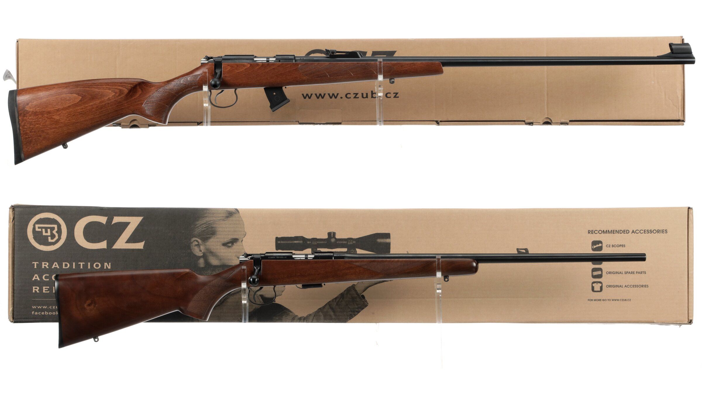Two CZ Bolt Action Rifles with Boxes | Rock Island Auction