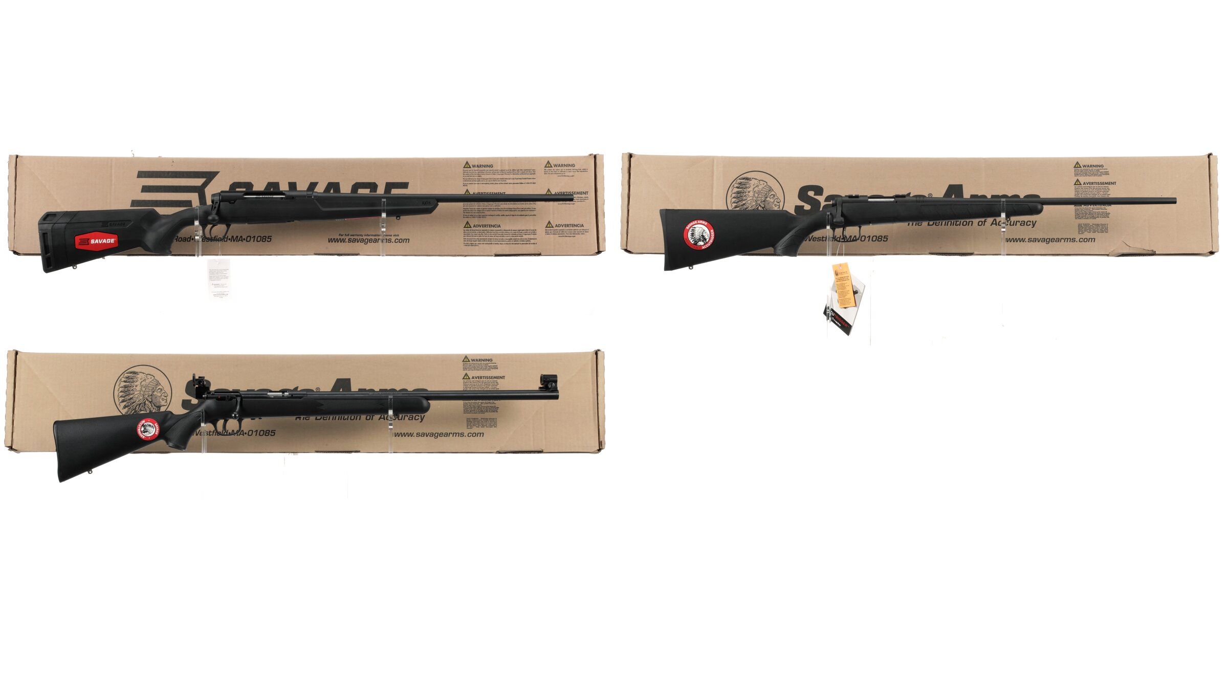 Three Savage Arms Bolt Action Rifles with Boxes | Rock Island Auction