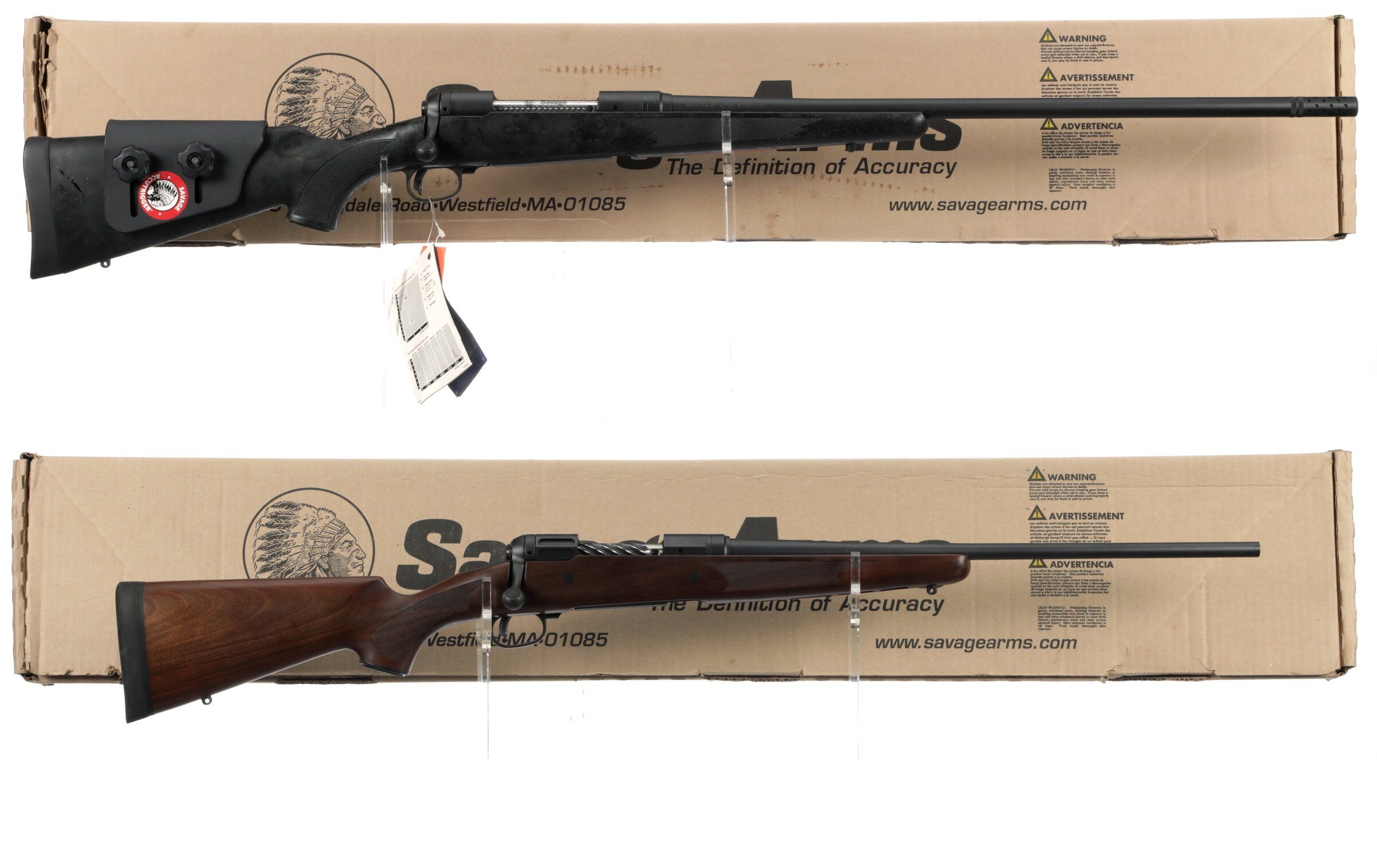 Two Savage Arms Bolt Action Rifles with Boxes | Rock Island Auction