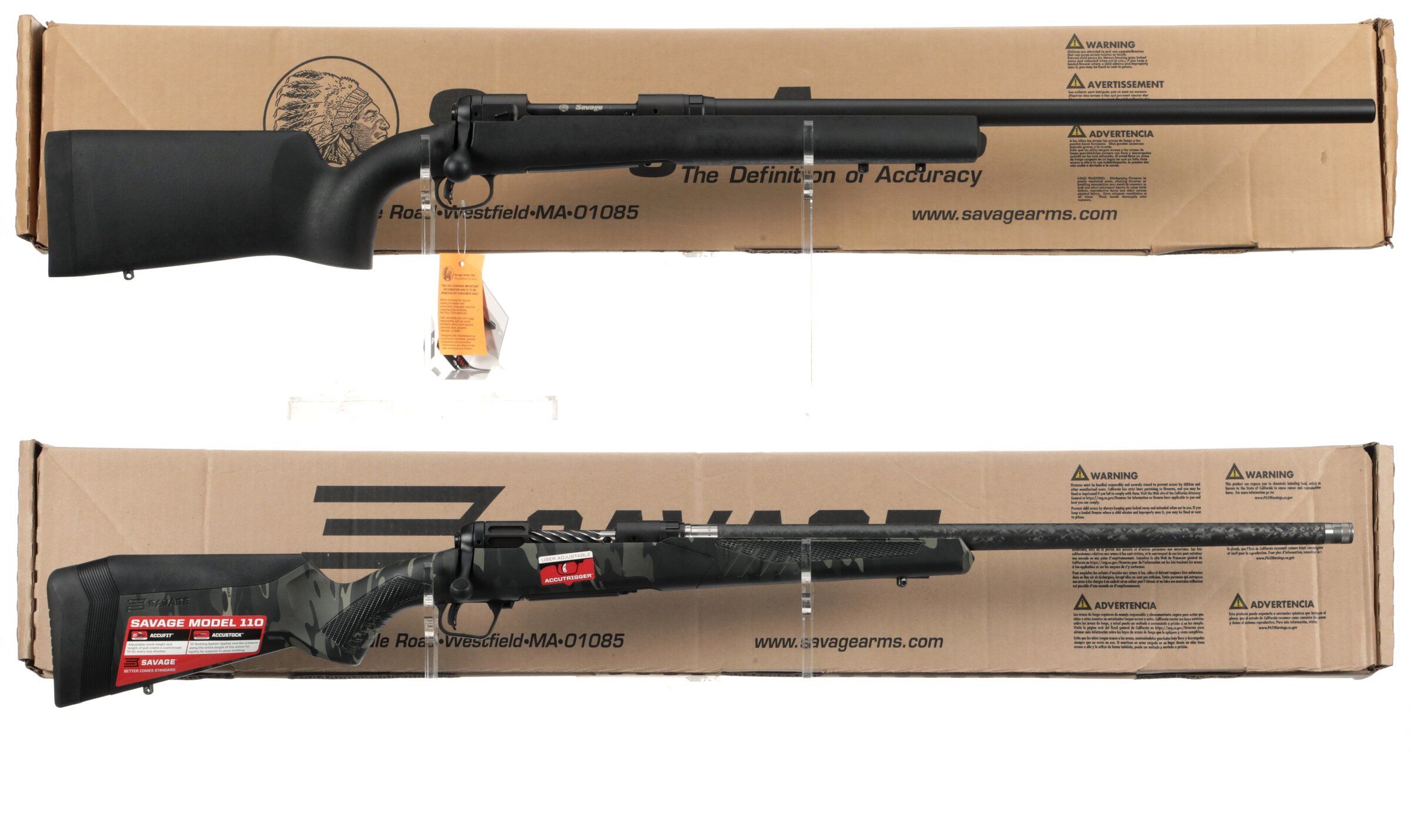 Two Savage Arms Model 110 Bolt Action Rifles with Boxes | Rock Island ...