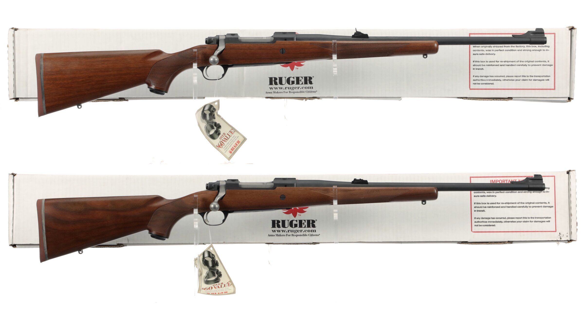 Two Ruger M77 Hawkeye Bolt Action Rifles with Boxes | Rock Island Auction