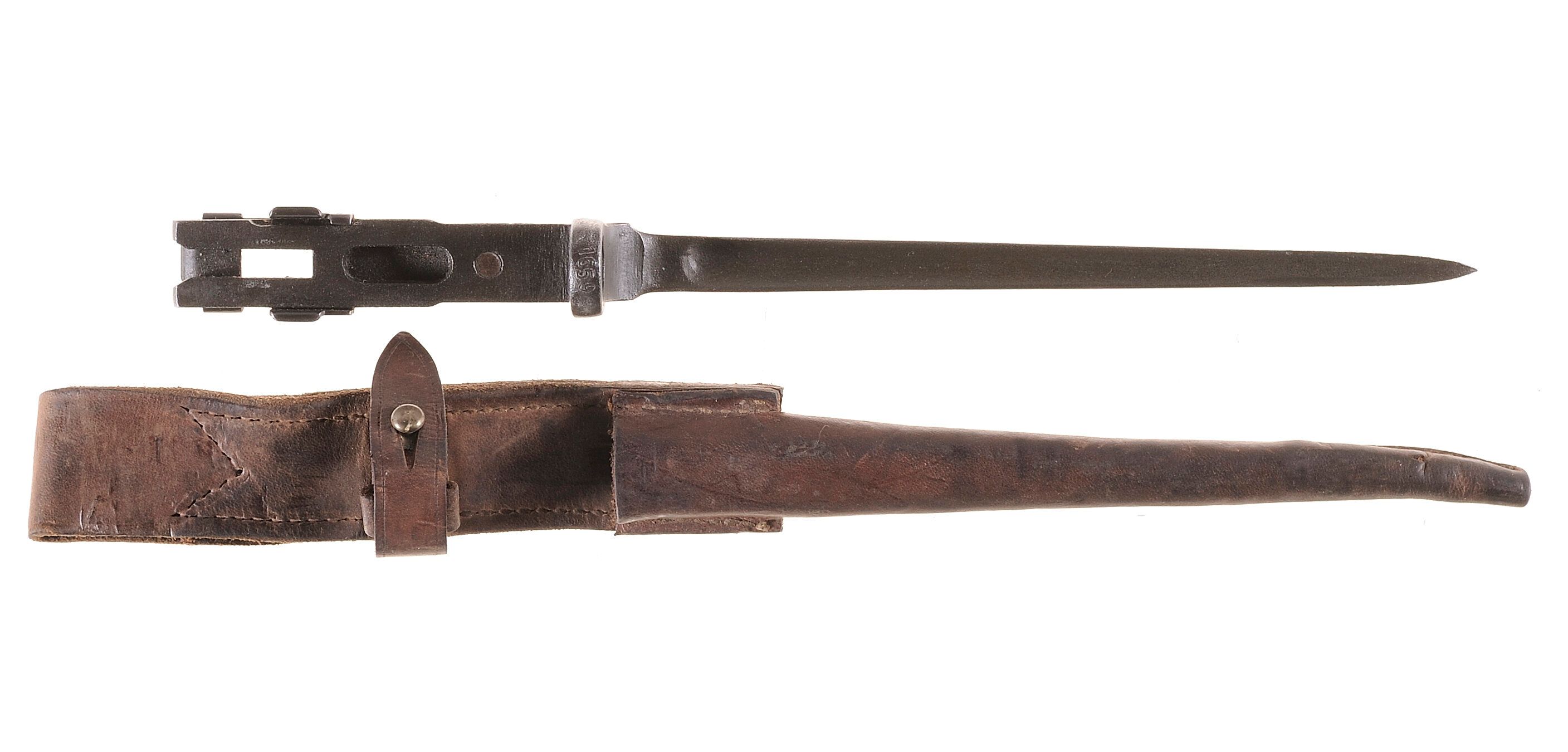 Johnson Model 1941 Bayonet with Leather Scabbard | Rock Island Auction