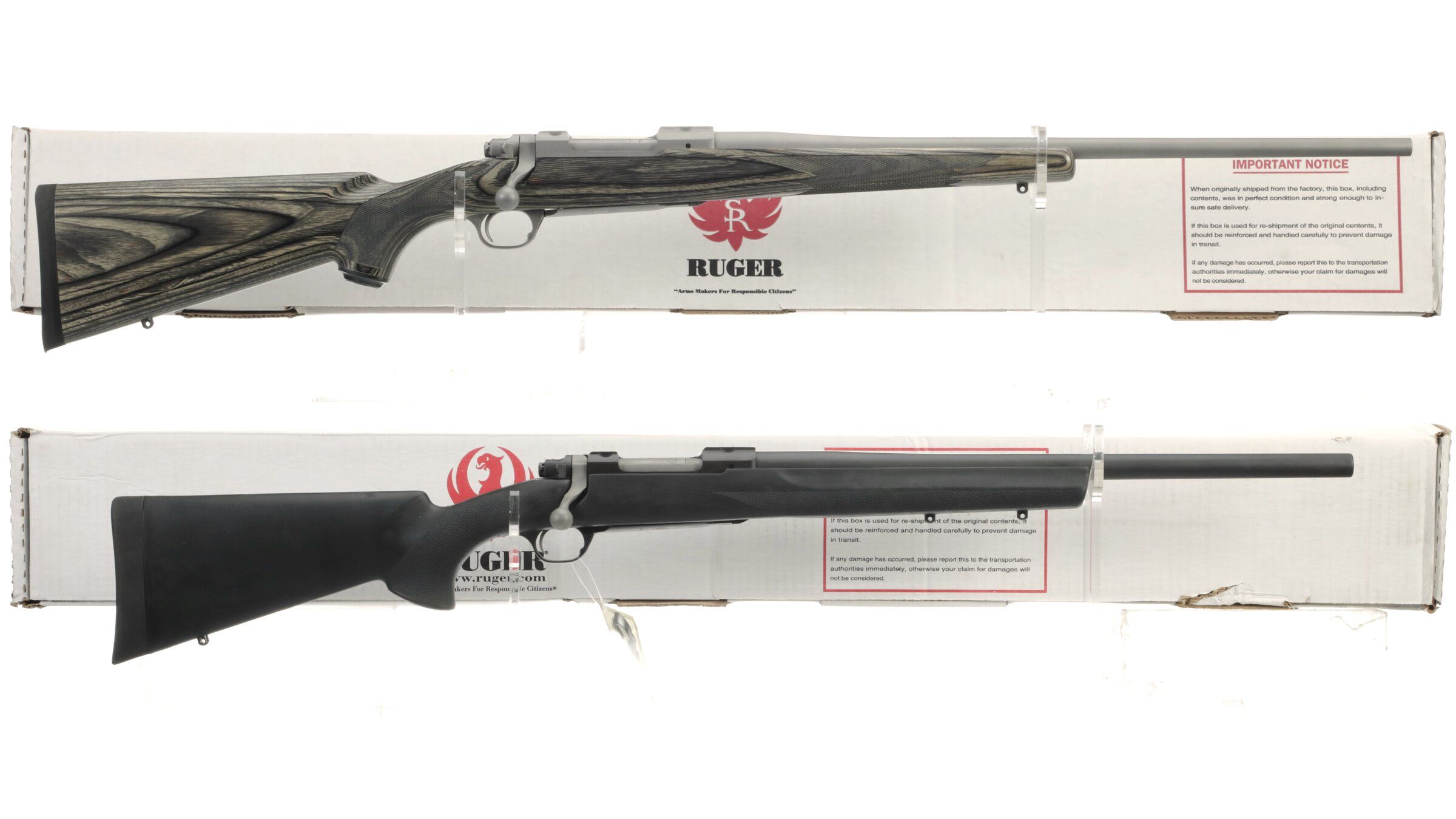 Two Ruger M77 Hawkeye Bolt Action Rifles with Boxes | Rock Island Auction