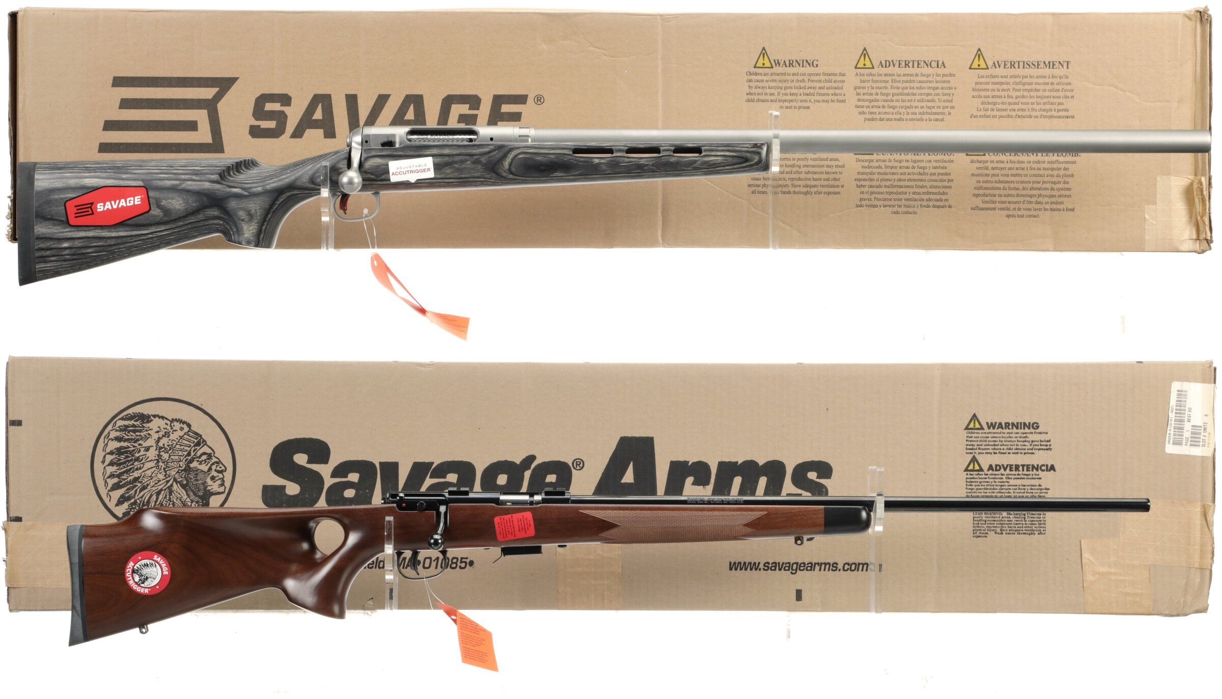 Two Savage Bolt Action Rifles with Boxes | Rock Island Auction