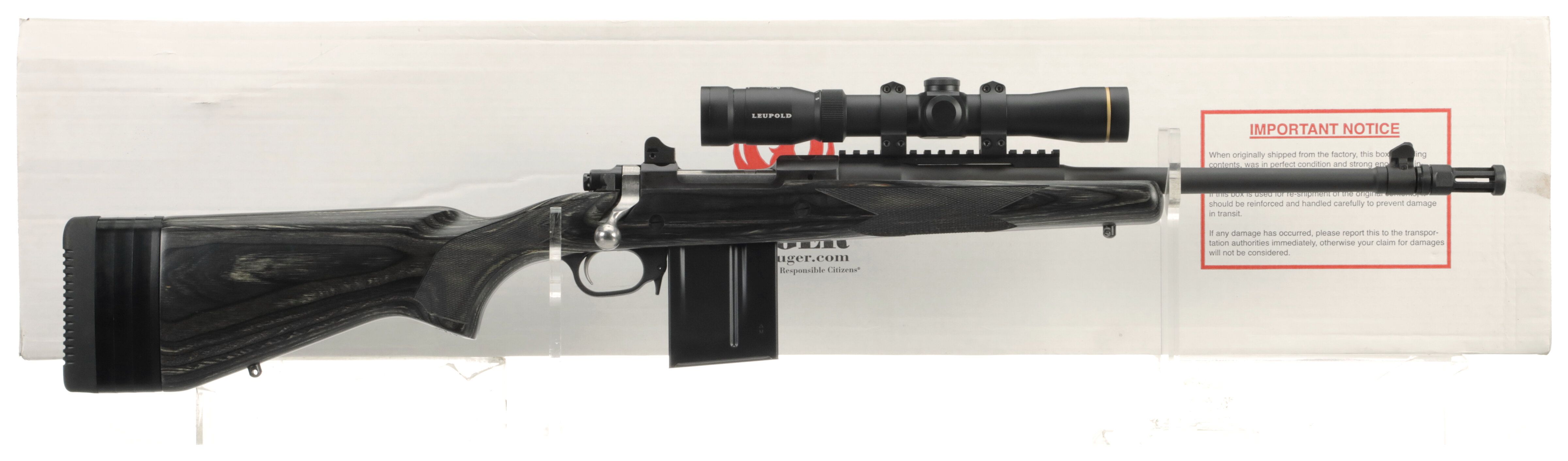 Ruger M77 Gunsite Scout Rifle with Box and Leupold Scope | Rock Island ...