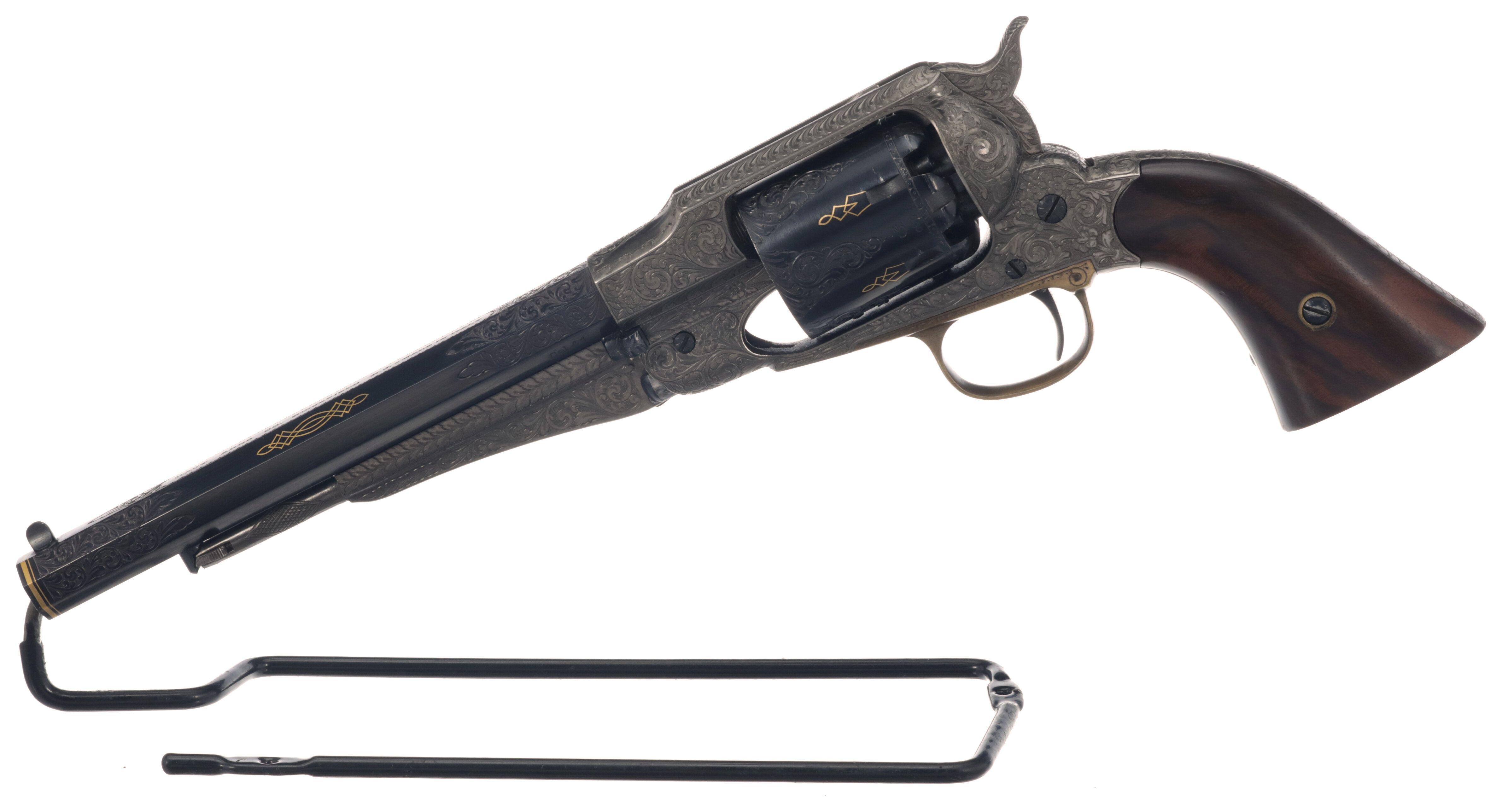 Engraved & Gold Highlighted Uberti Model 1858 New Army Revolver | Rock ...