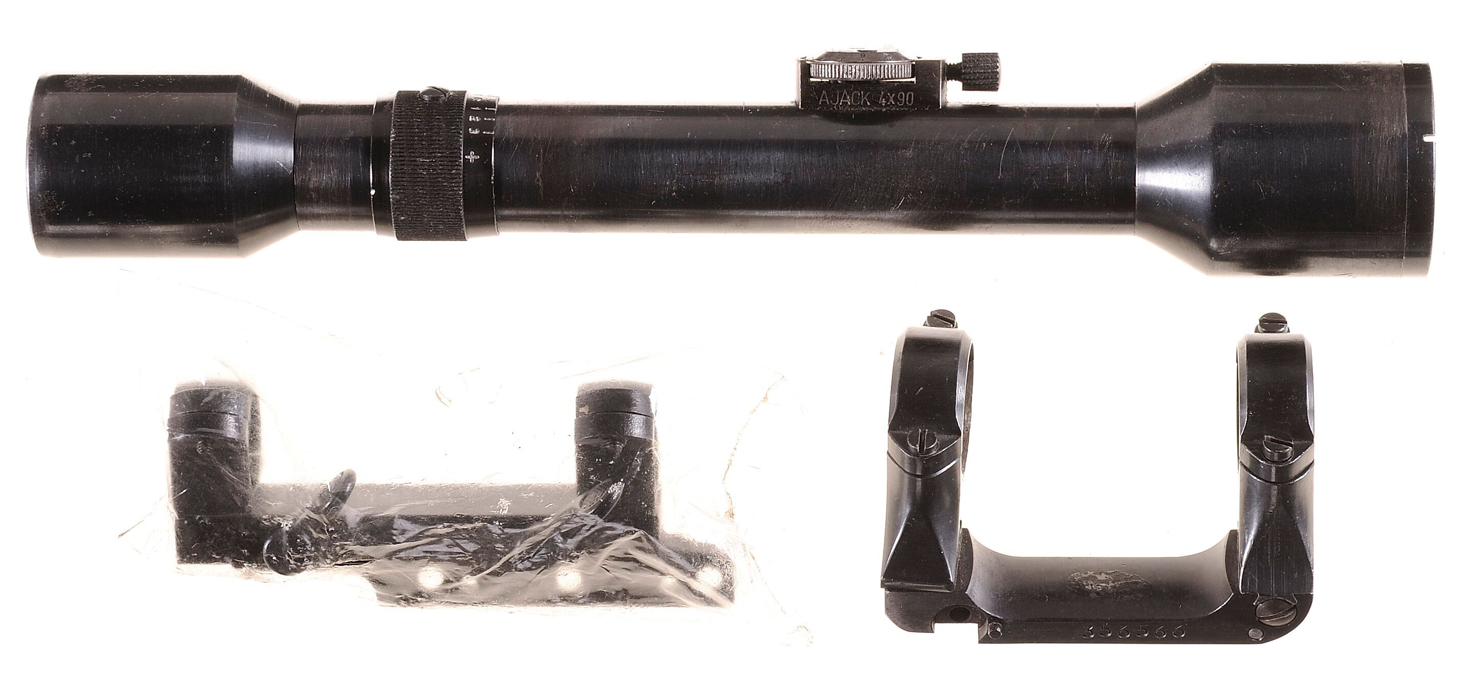 German Ajack 4x90 Scope with Mounts | Rock Island Auction