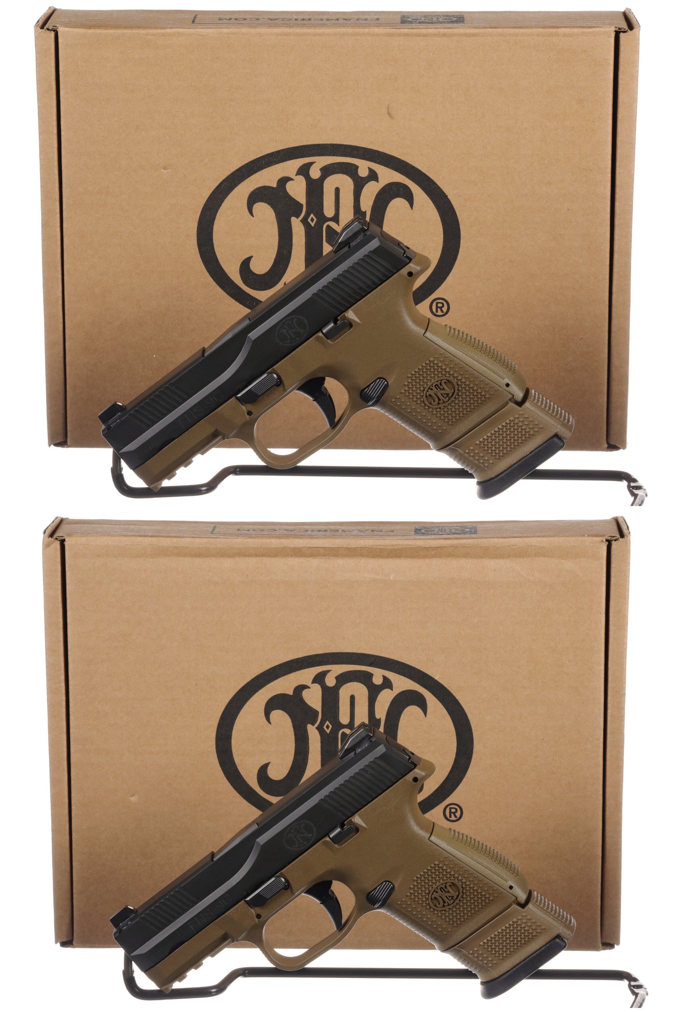 Two FN FNS-9C Semi-Automatic Pistols with Boxes | Rock Island Auction