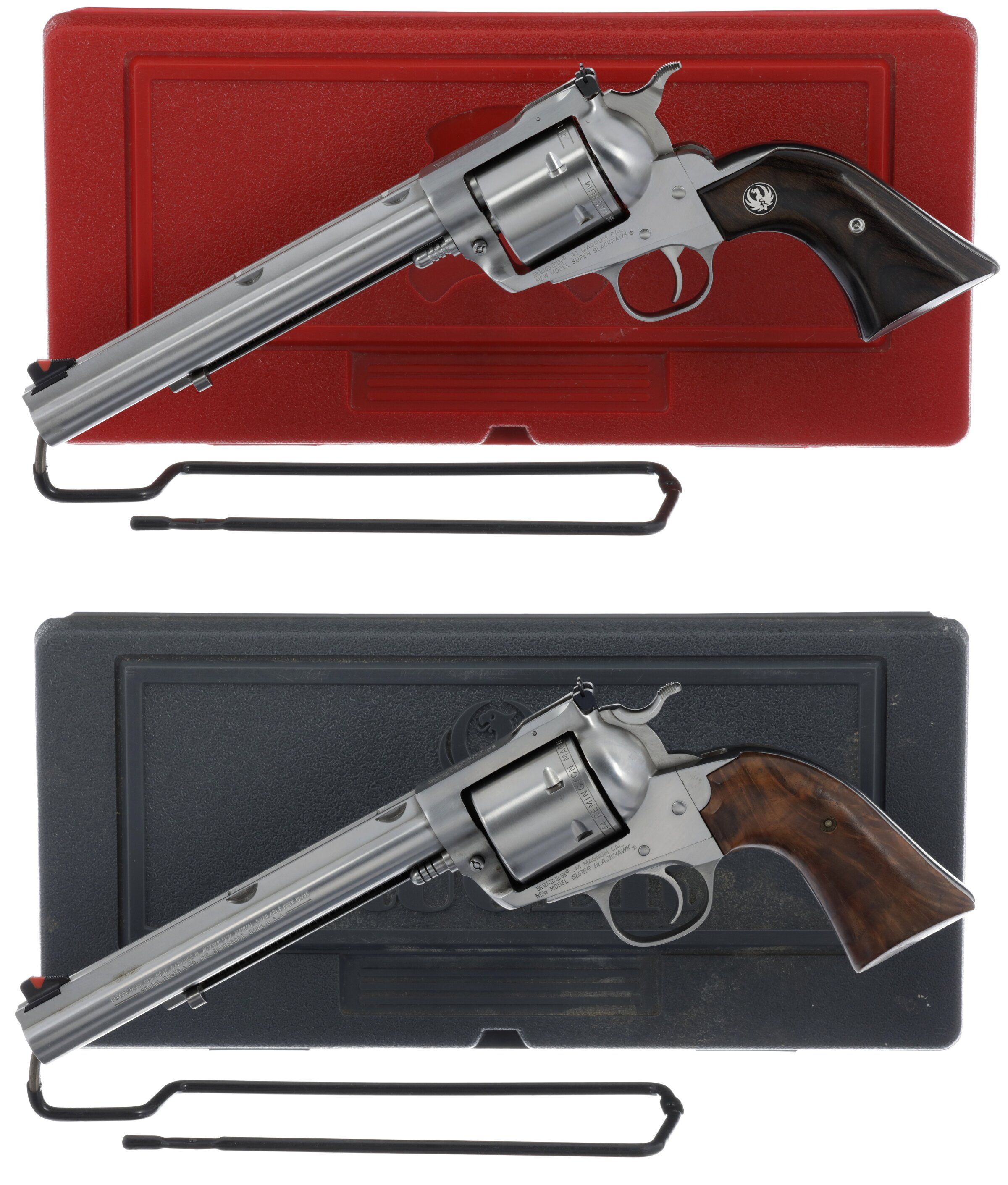 Two Ruger New Model Super Blackhawk Hunter Revolvers with Cases | Rock ...