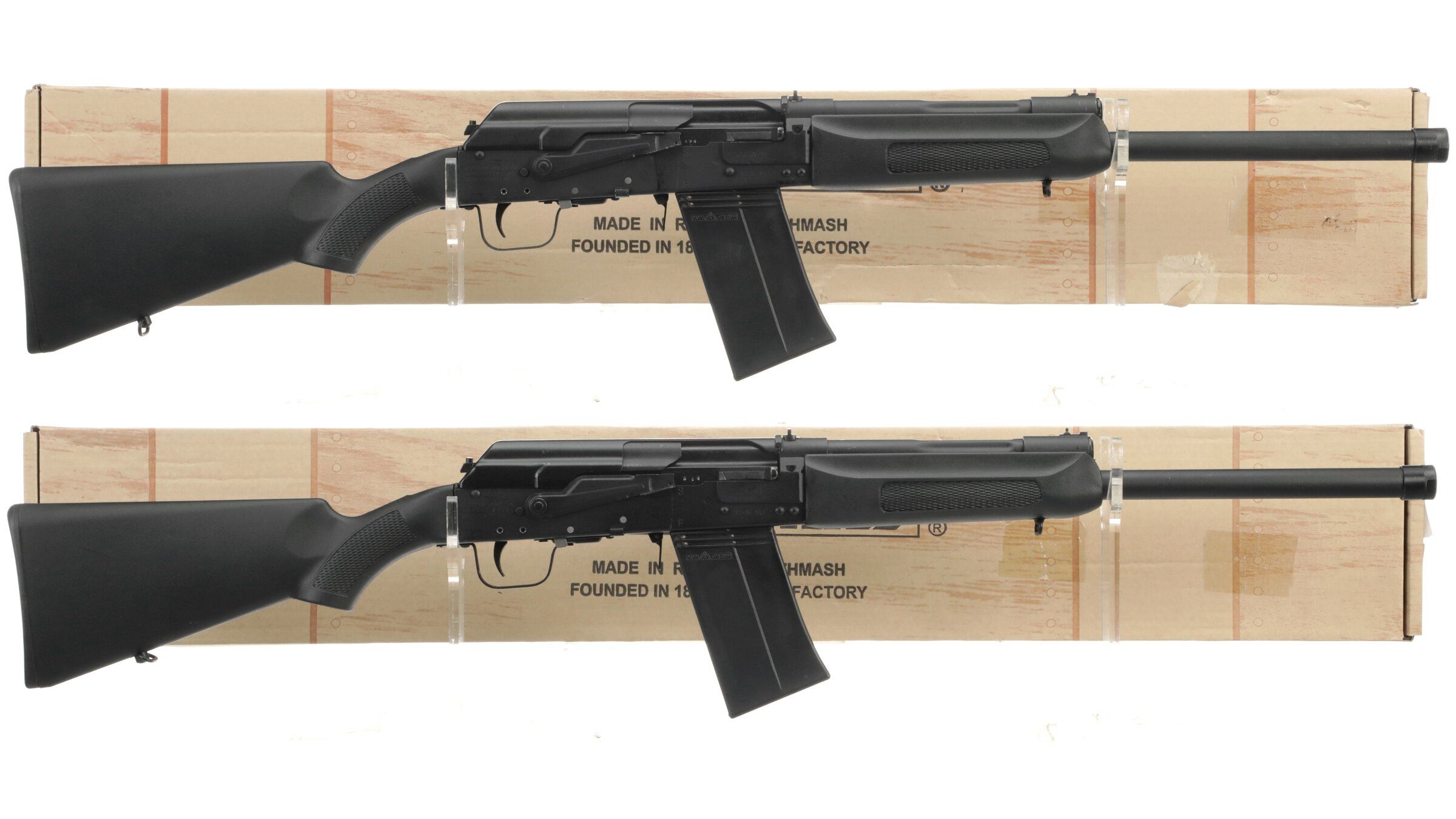 Two Izhmash SAIGA-12 Semi-Automatic Shotguns with Boxes | Rock Island ...